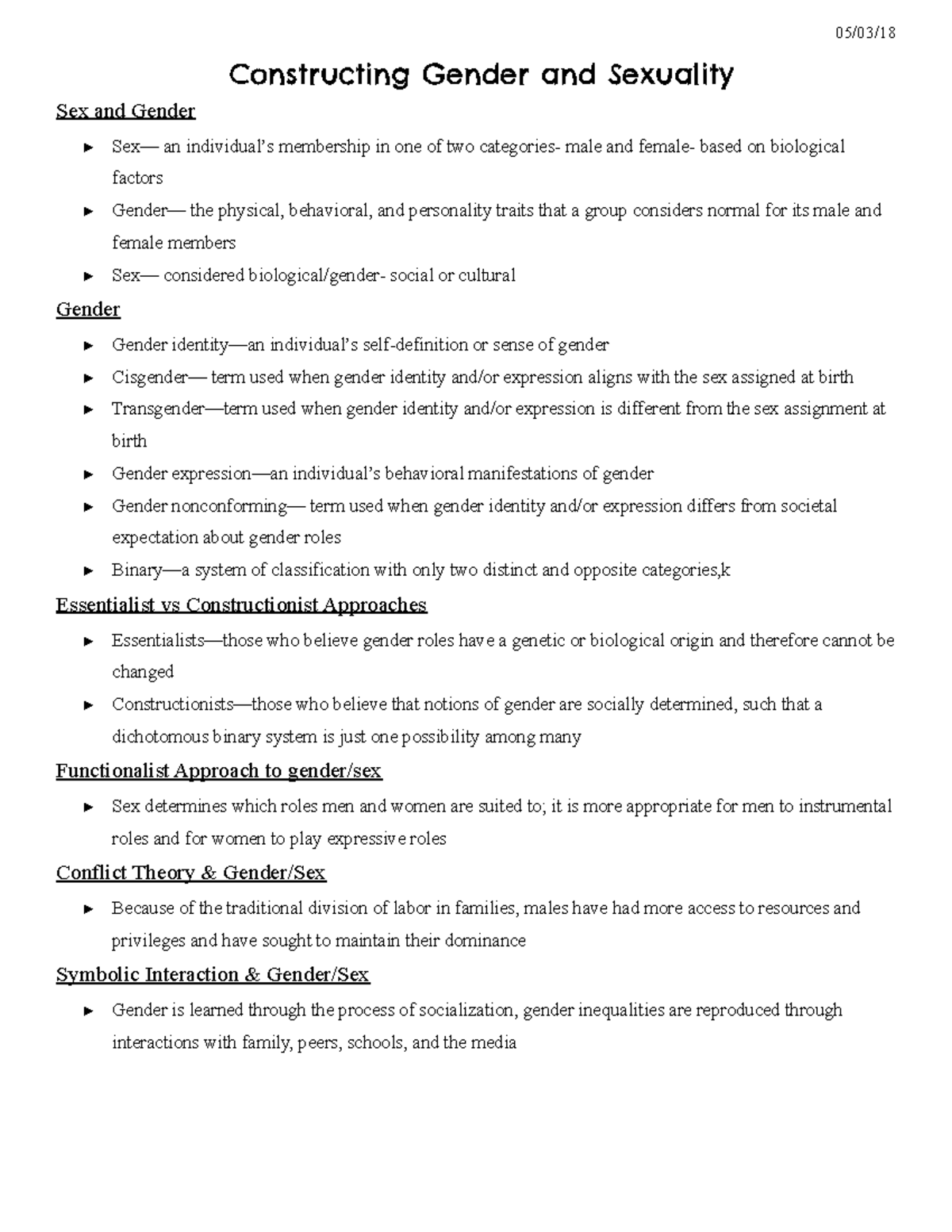 Constructing Gender and Sexuality - Studocu