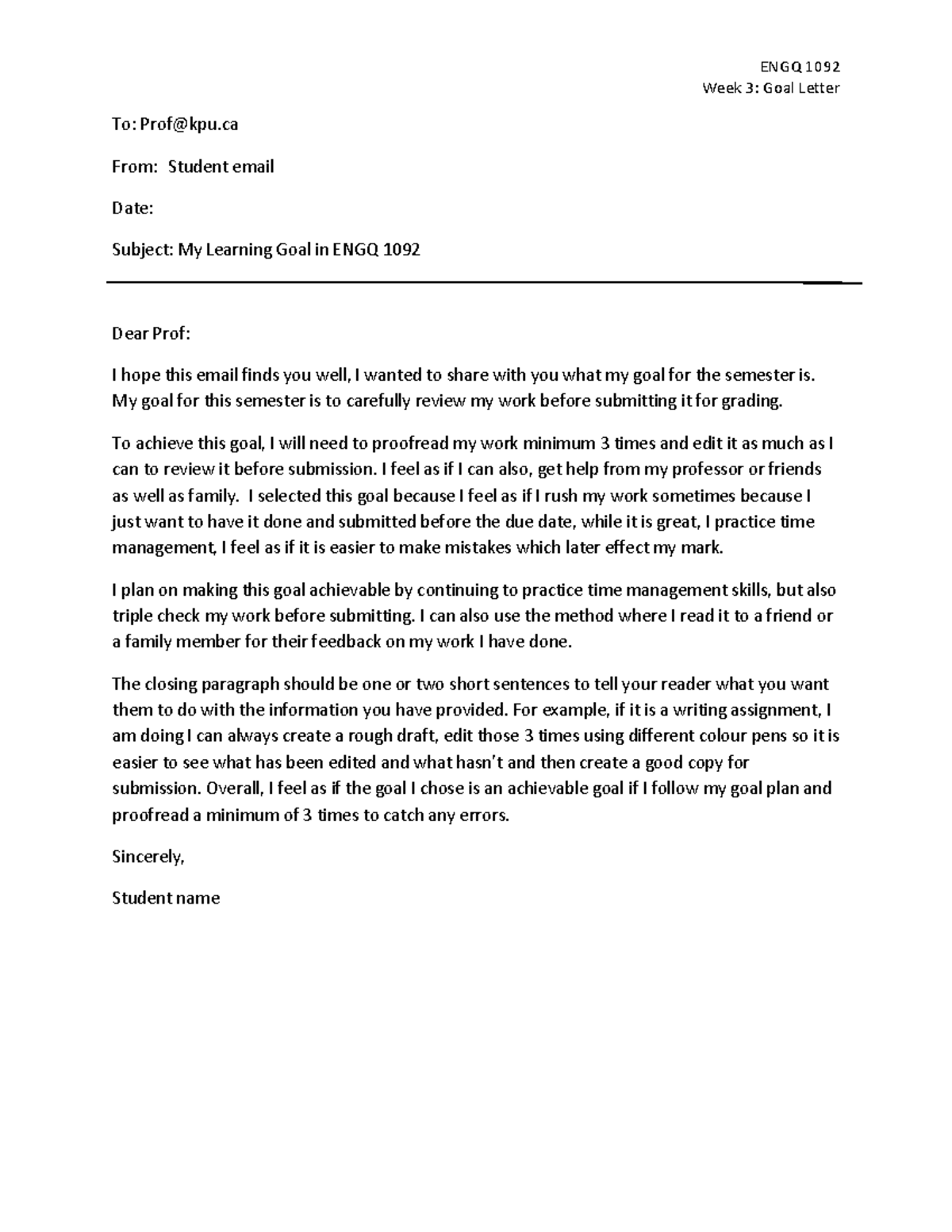 ENGQ 1092 - Goal letter - Mandatory for passing. - ENGQ 1092 Week 3 ...