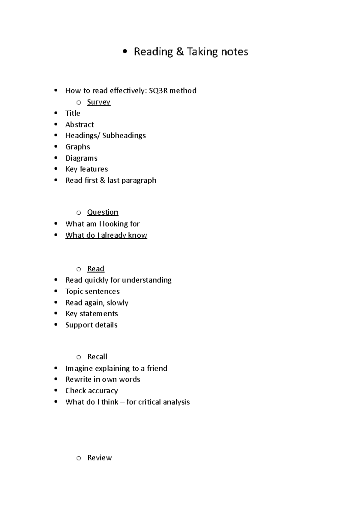 How to Study - Informative Document - Reading & Taking notes How to ...