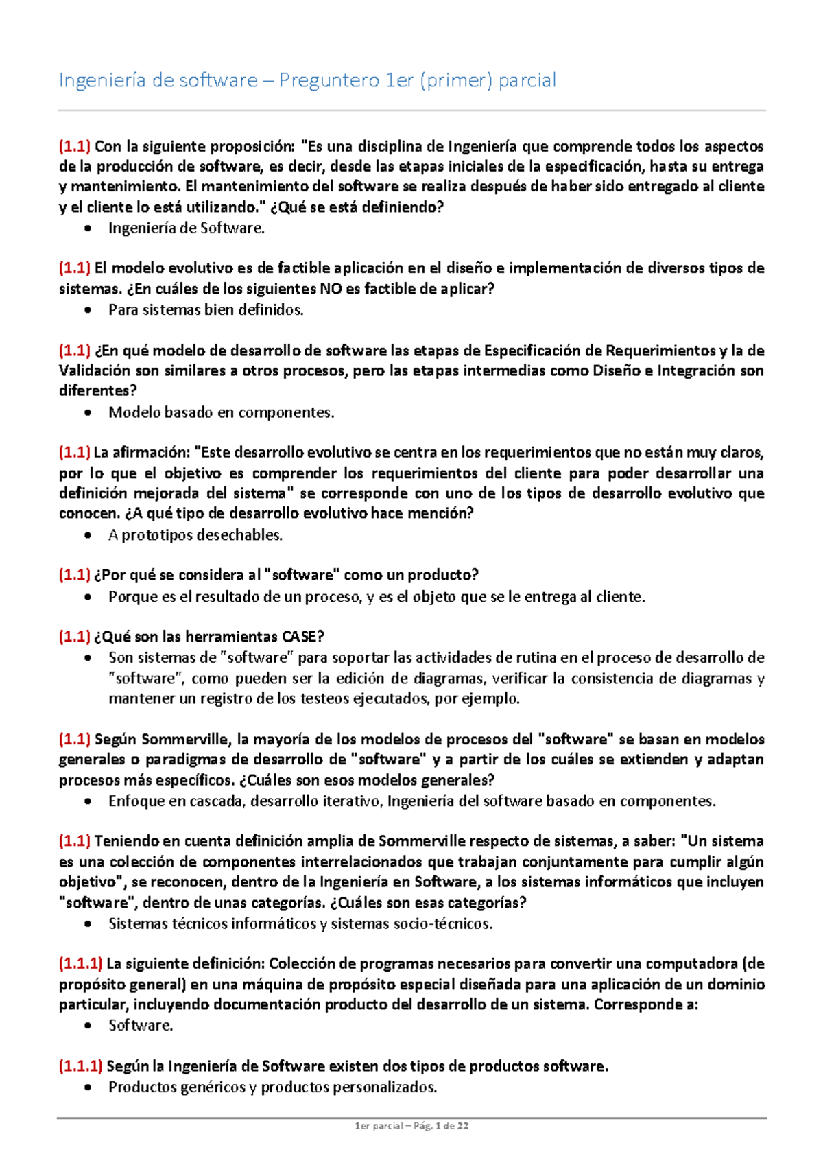 Preguntero 1 Ing de Software Unificado - Ingeniería de software ...