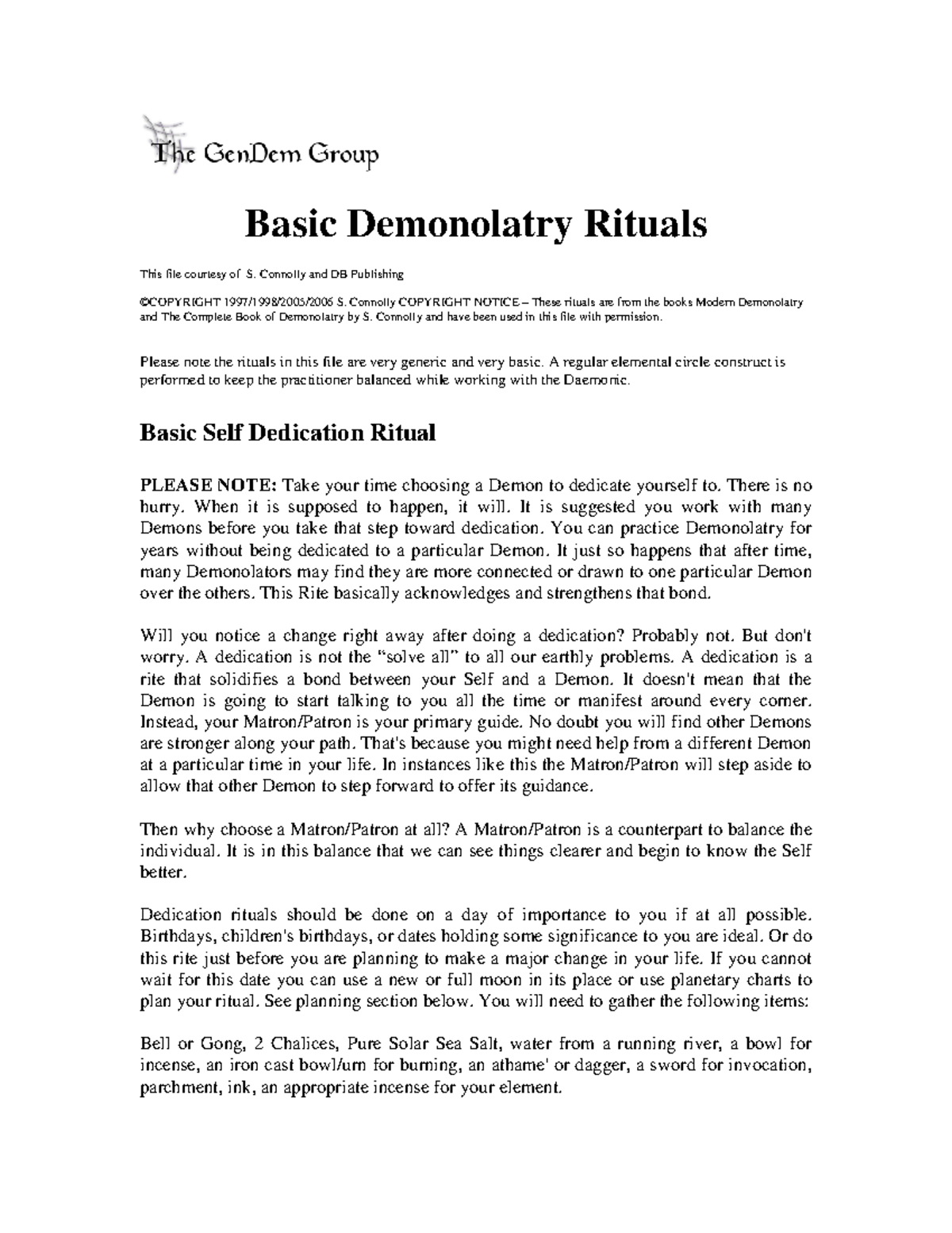 Basicritual - Basic ritual - Basic Demonolatry Rituals This file ...
