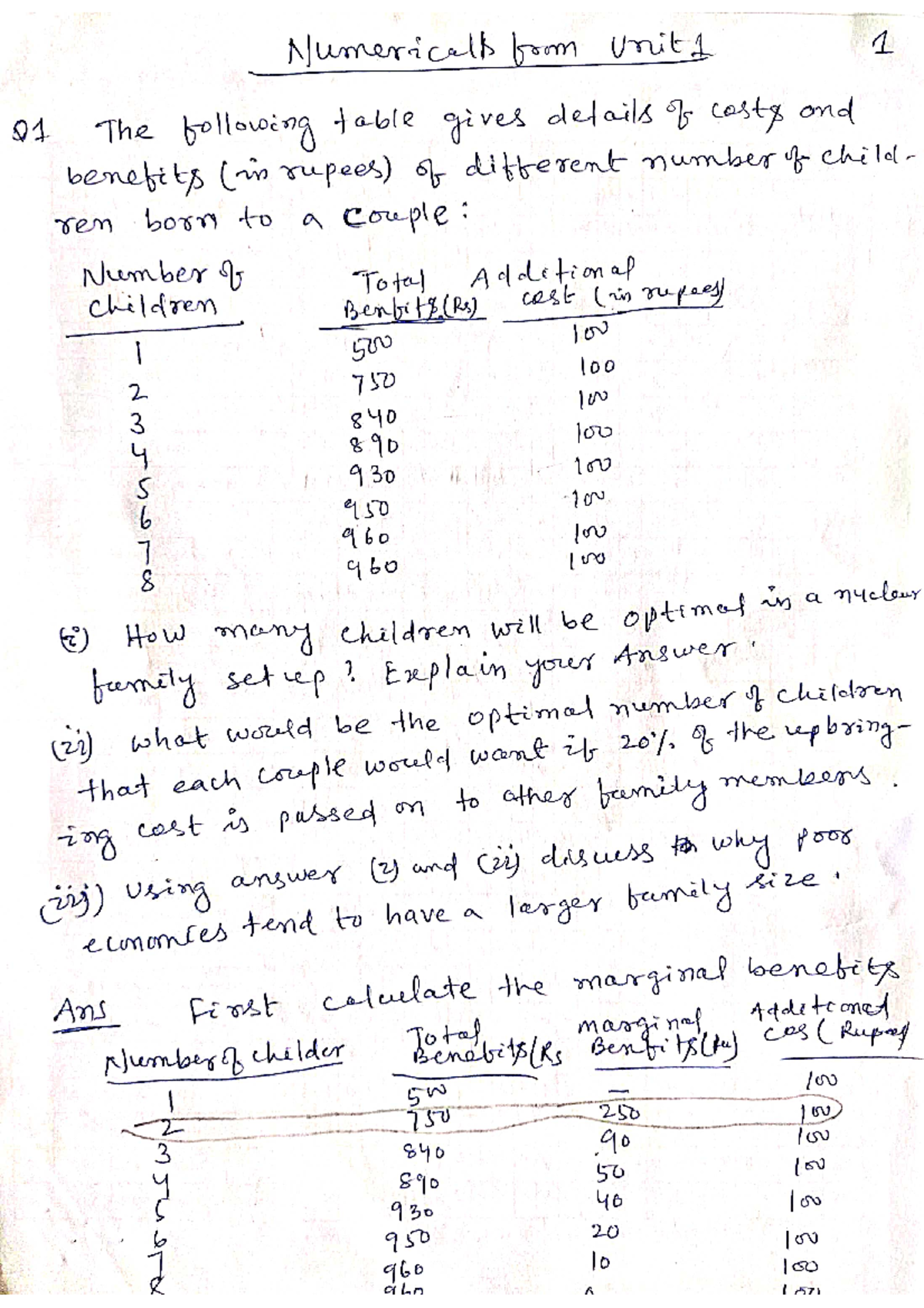 UNIT 1 NUMERICALS - Studocu
