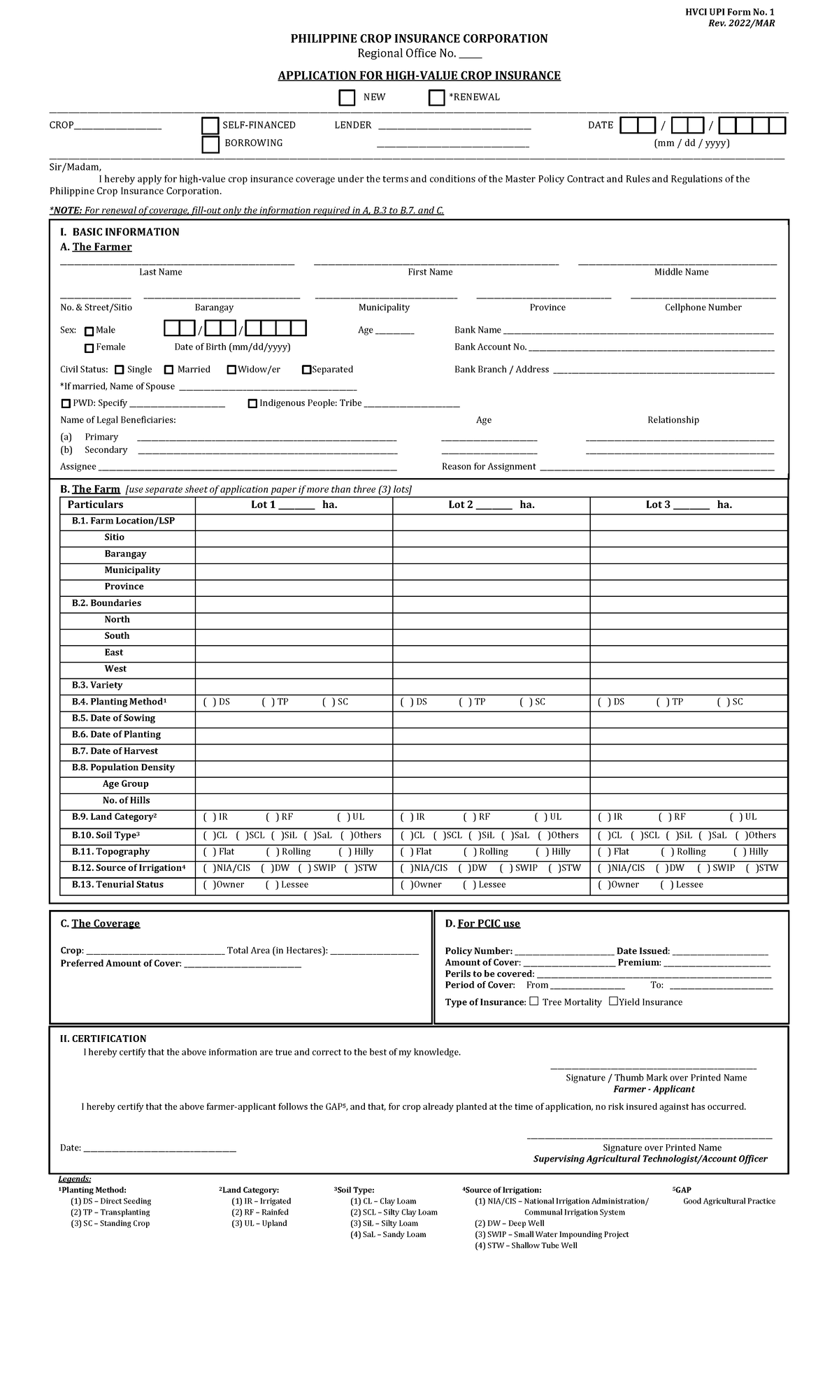 HVCI-UPI-01 Appliation-for-HVC-Insurance - PHILIPPINE CROP INSURANCE ...