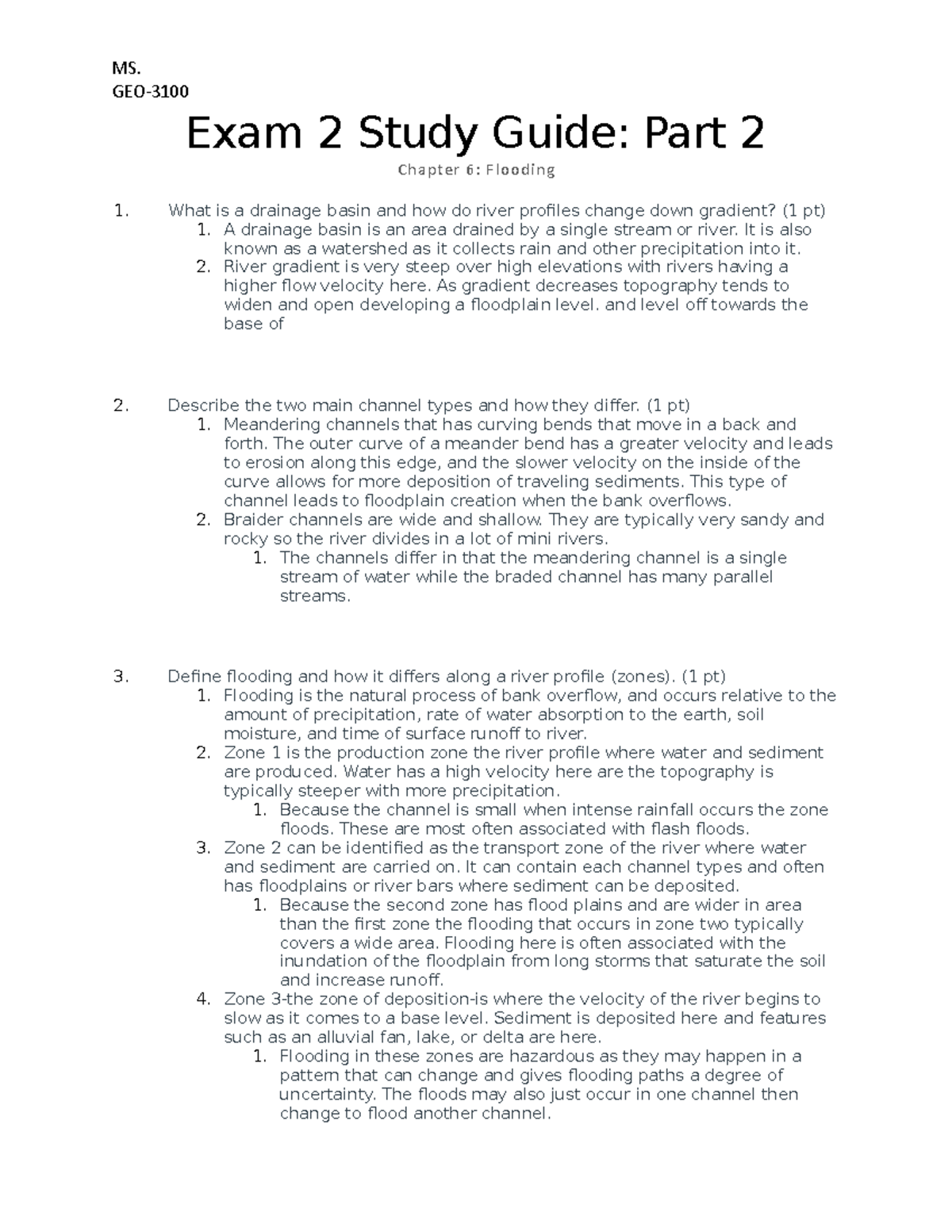 Study Guide Chapter 6 - MS. GEO- Exam 2 Study Guide: Part 2 Chapter 6 ...