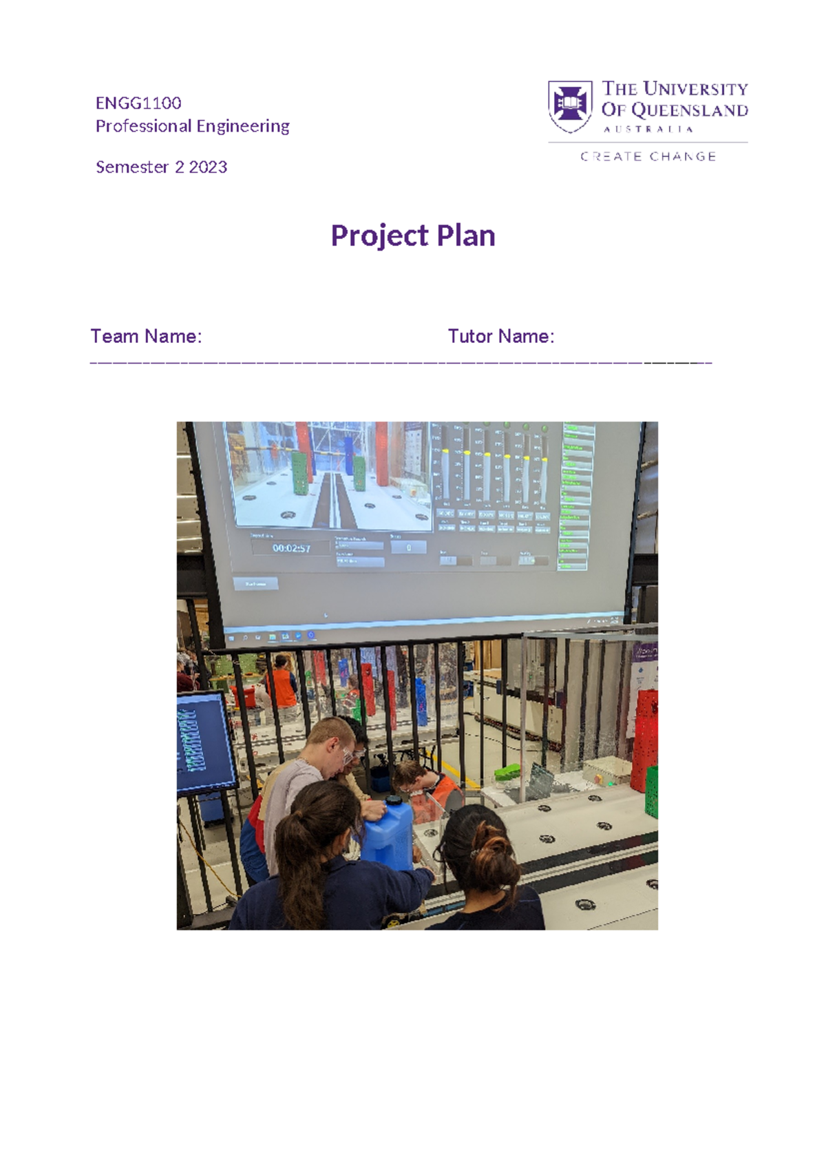 2023-Project Plan Template - ENGG Professional Engineering Semester 2 ...