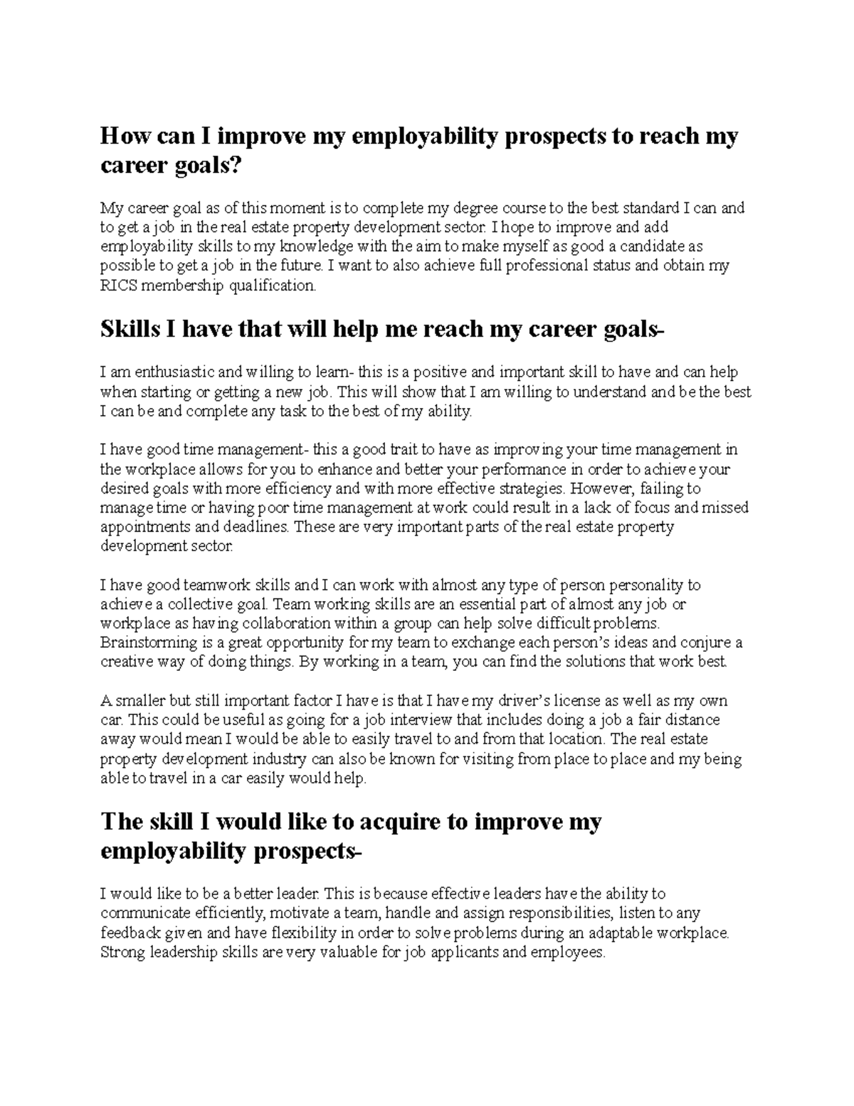 This is a title 3 - How can I improve my employability prospects to ...