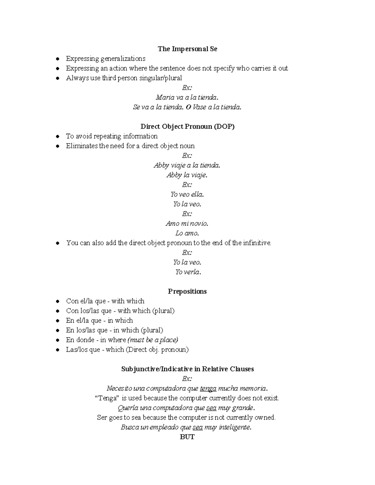 Exam 5 - Study Guide - Final exam review. - The Impersonal Se ...