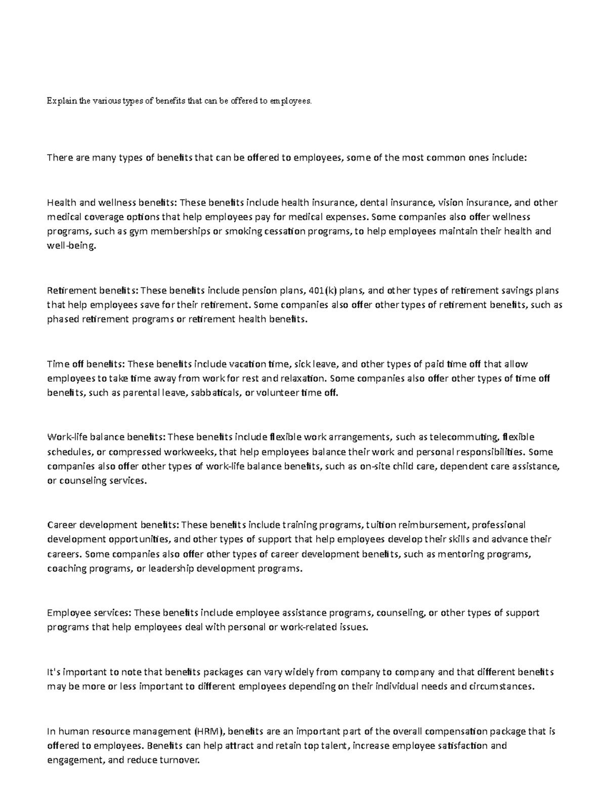 Types of benefits - There are many types of benefits that can be ...