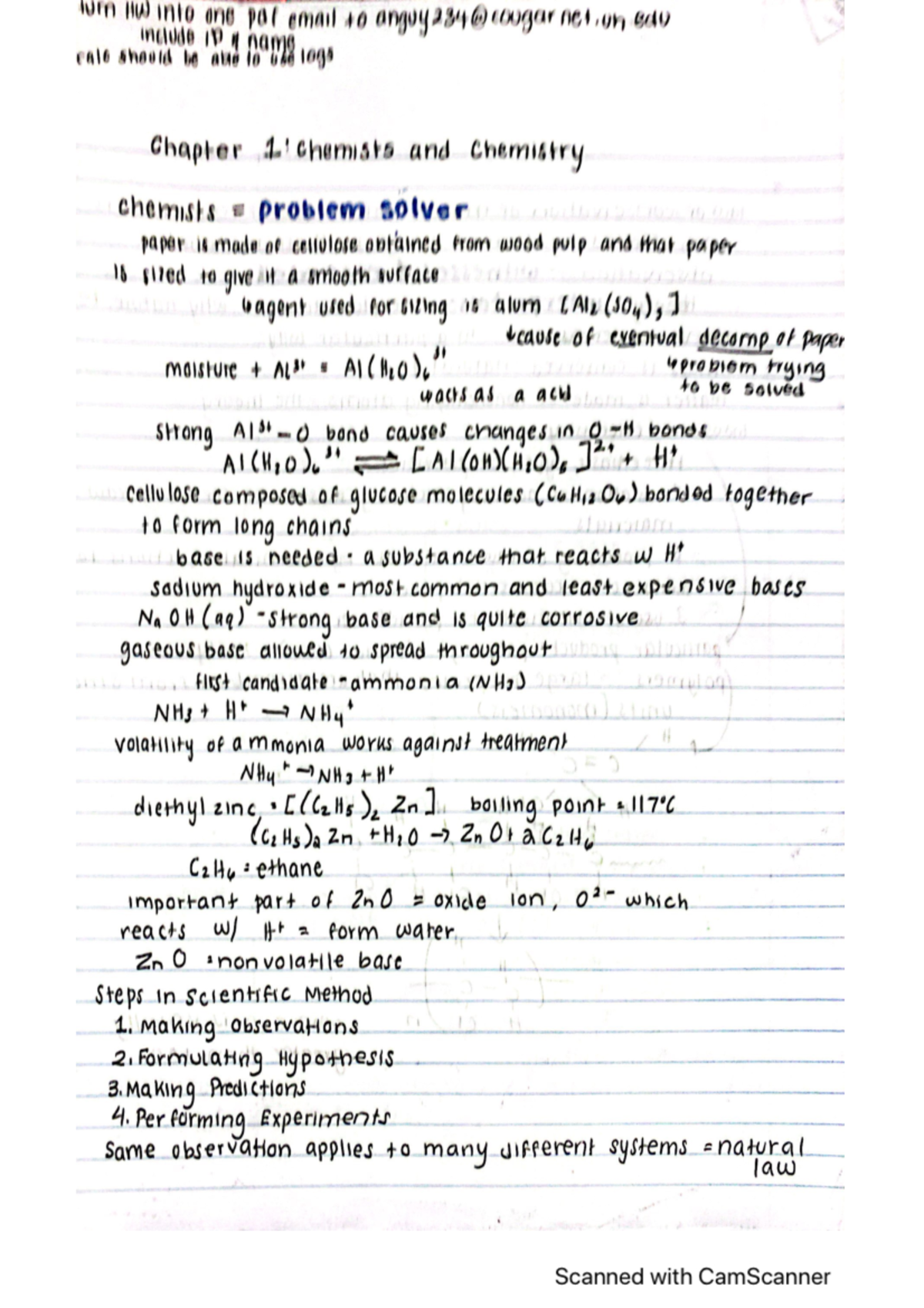 Chapter 1 Notes - CHEM 1305 - UHD - Studocu