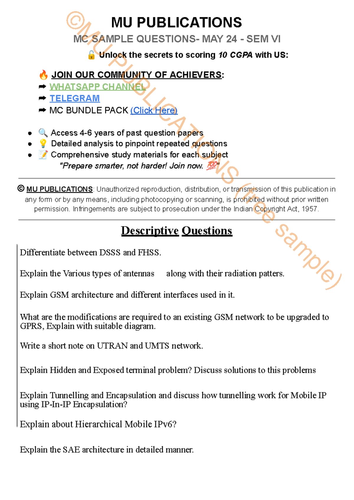 MC Sample Questions (free sample) - MU PUBLICATIONS MC SAMPLE QUESTIONS ...