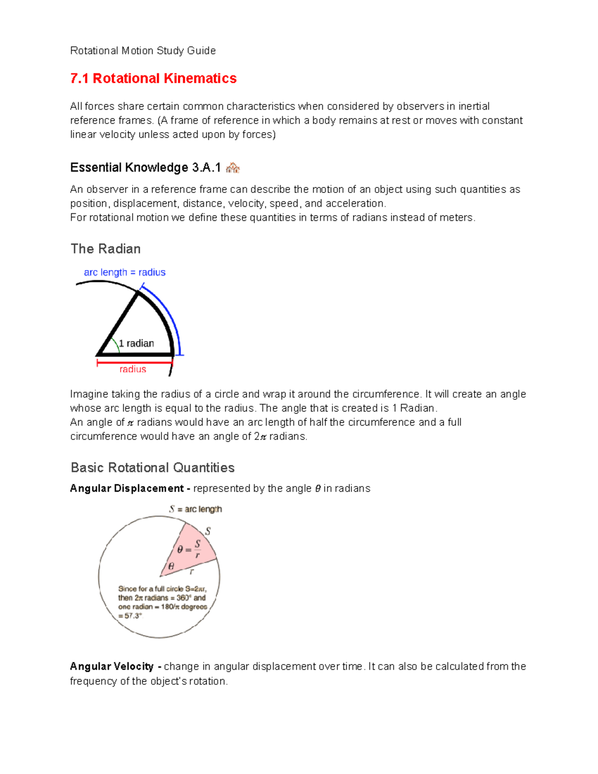 Rotational+Motion+Study+Guide - Rotational Motion Study Guide 7 ...
