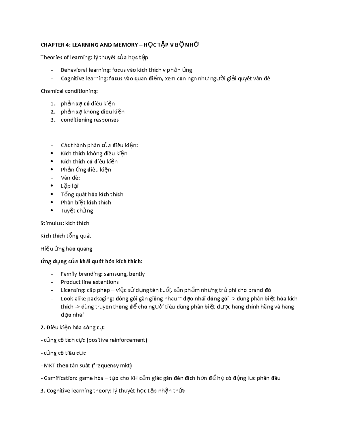 Chapter 4Tôn giáo P1 - Hi, Linda xin chào cả nhà - CHAPTER 4: LEARNING AND MEMORY – H ỌC T ẬP V ...