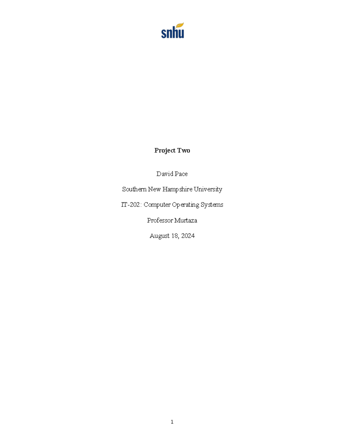 IT 202 Project Two Knowledge Base Document Template - Project Two David Pace Southern New ...