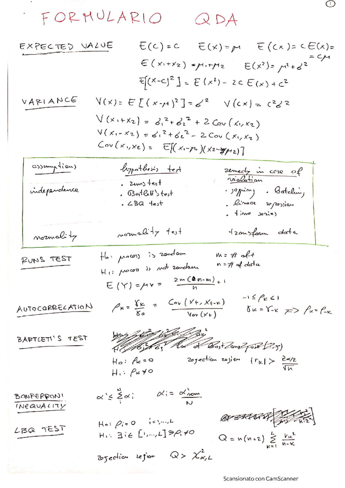 Quality Data Analysis Formulas Studocu