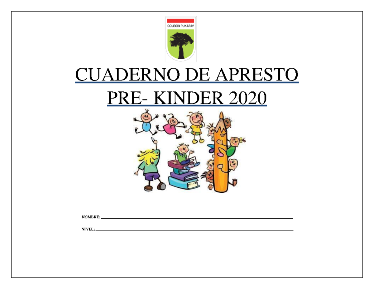 4. Cuaderno DE Apresto PARA NIÑOS PK 2020 - CUADERNO DE APRESTO PRE ...