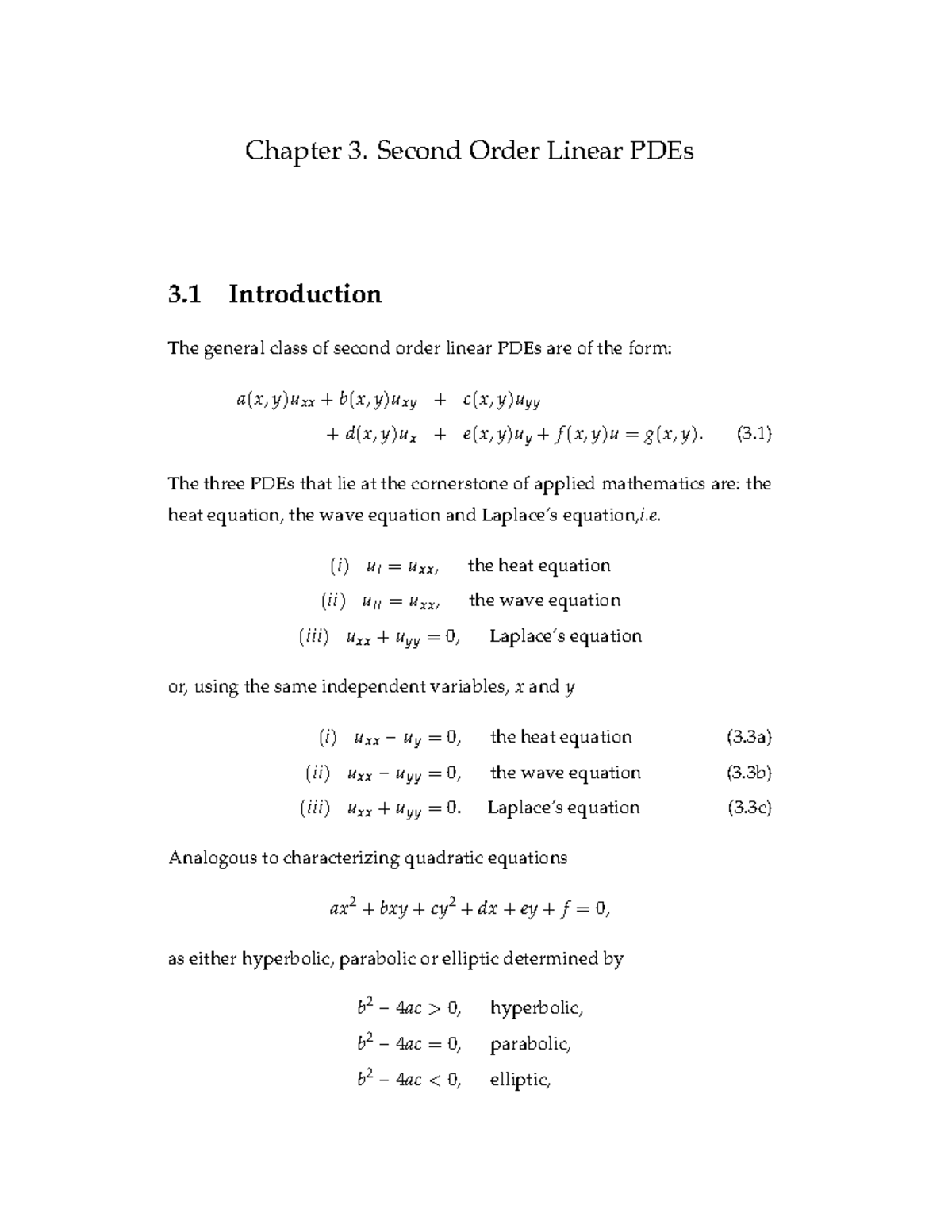 2ndorder - Chapter 3. Second Order Linear PDEs 3 Introduction The general class of second order ...