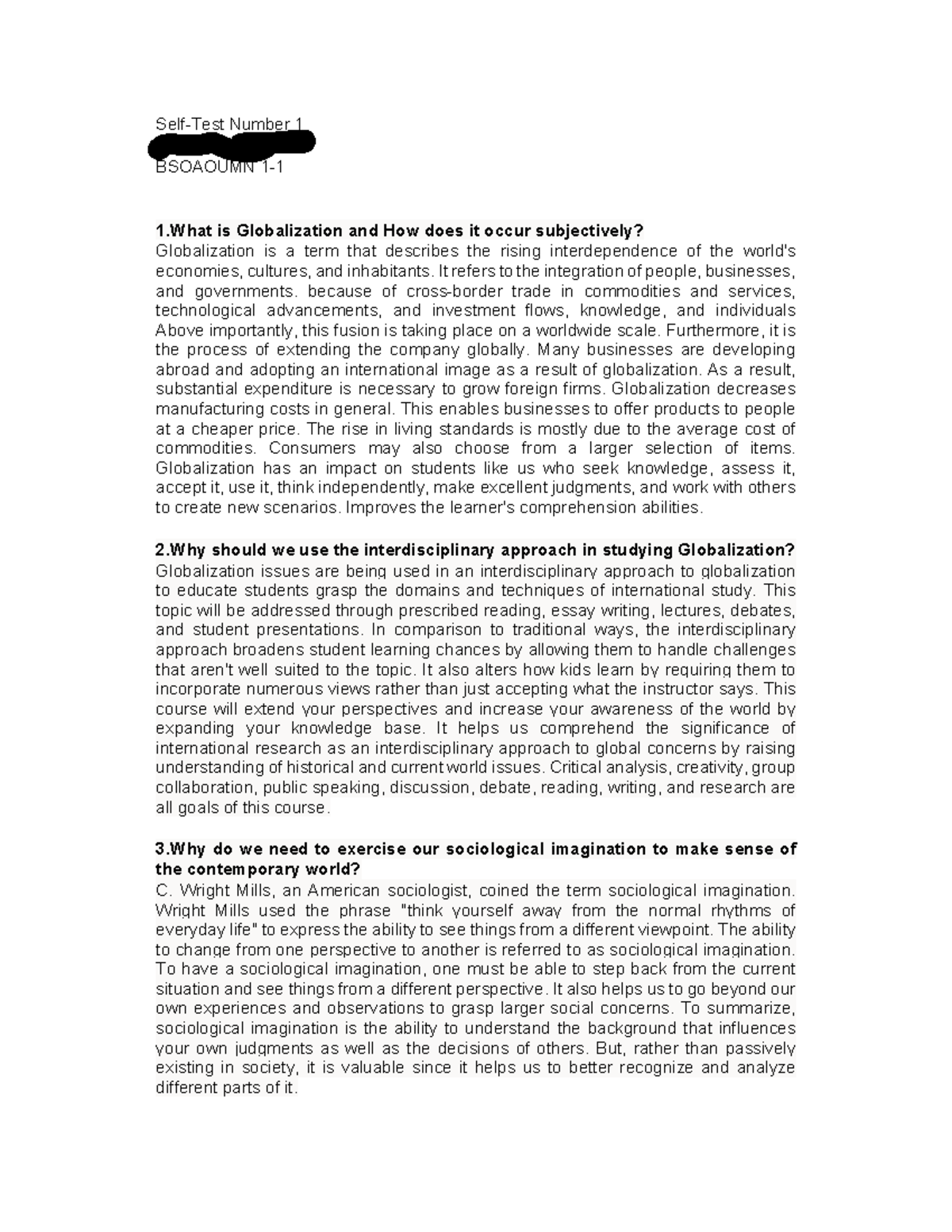 Self-Test No. 1 Globalization - Self-Test Number 1 Manatad, Melissa T ...