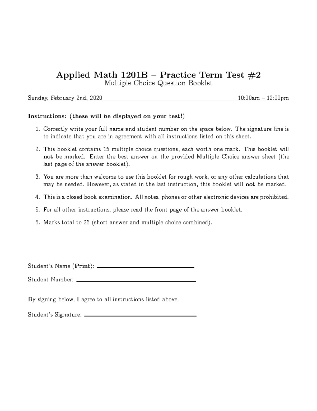 2020 Practice Term Test 2 - Applied Math 1201B – Practice Term Test ...
