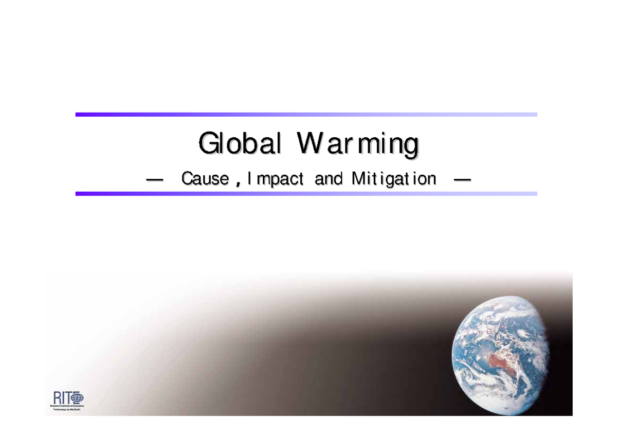 Global-warming - Global warming class notes - Global W ar ming Global W ...