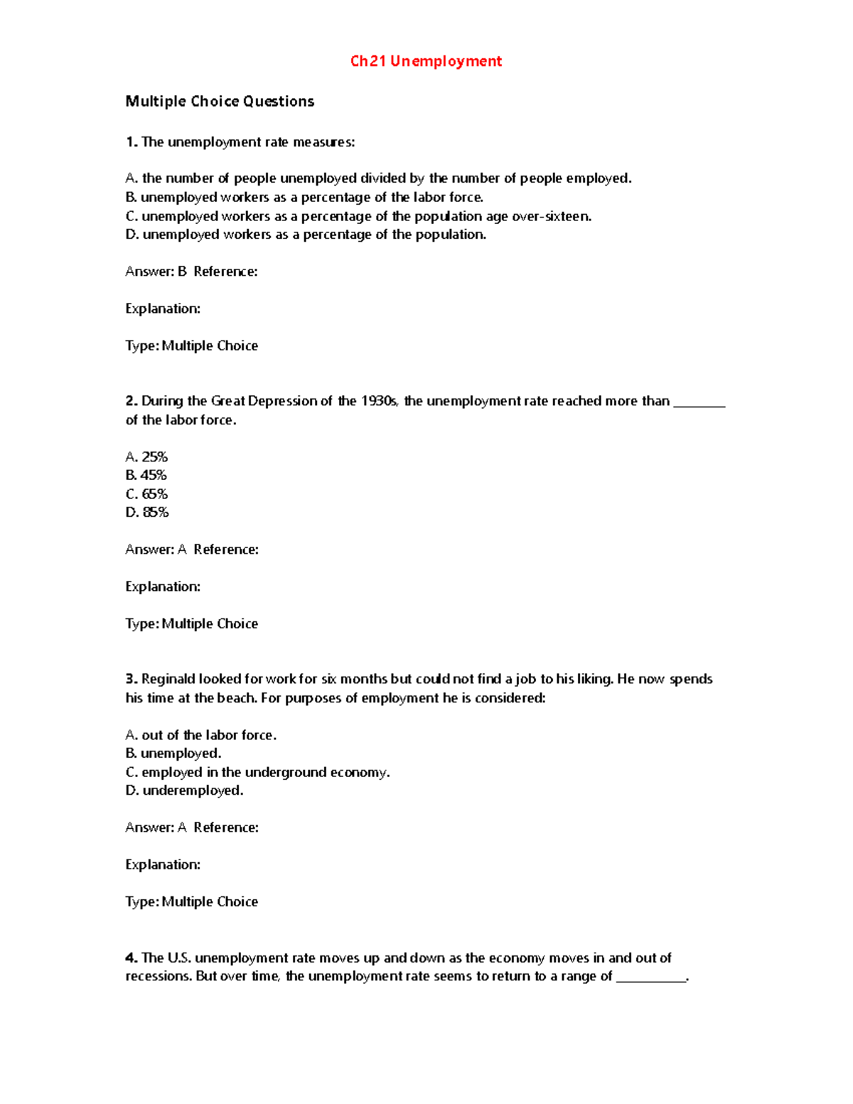 Ch21 Unemployment - Introduction to Economy - Ch21 Unemployment ...
