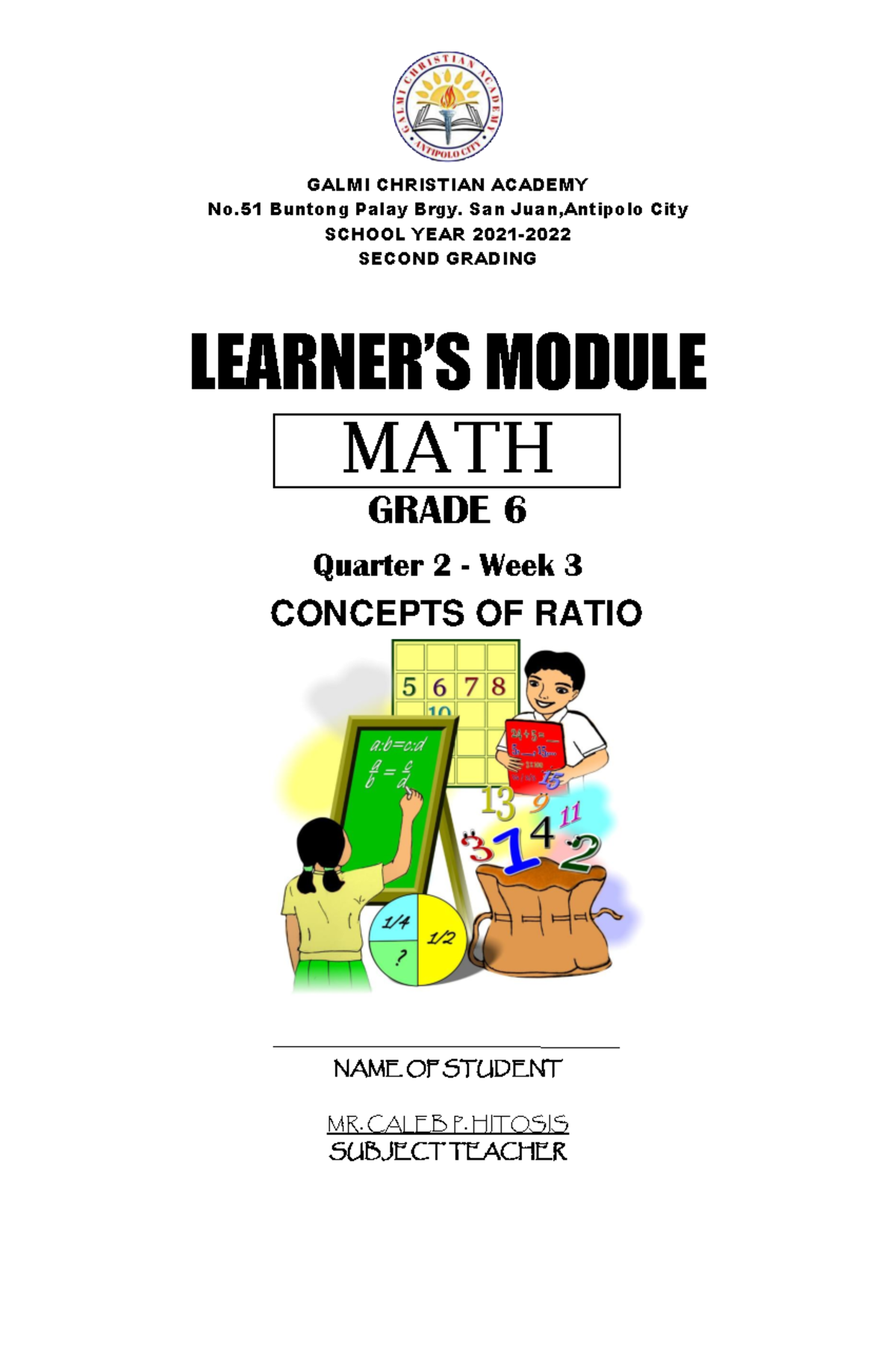 WEEK 3 G6 2ND Grading mathematics lecture note - GALMI CHRISTIAN ...