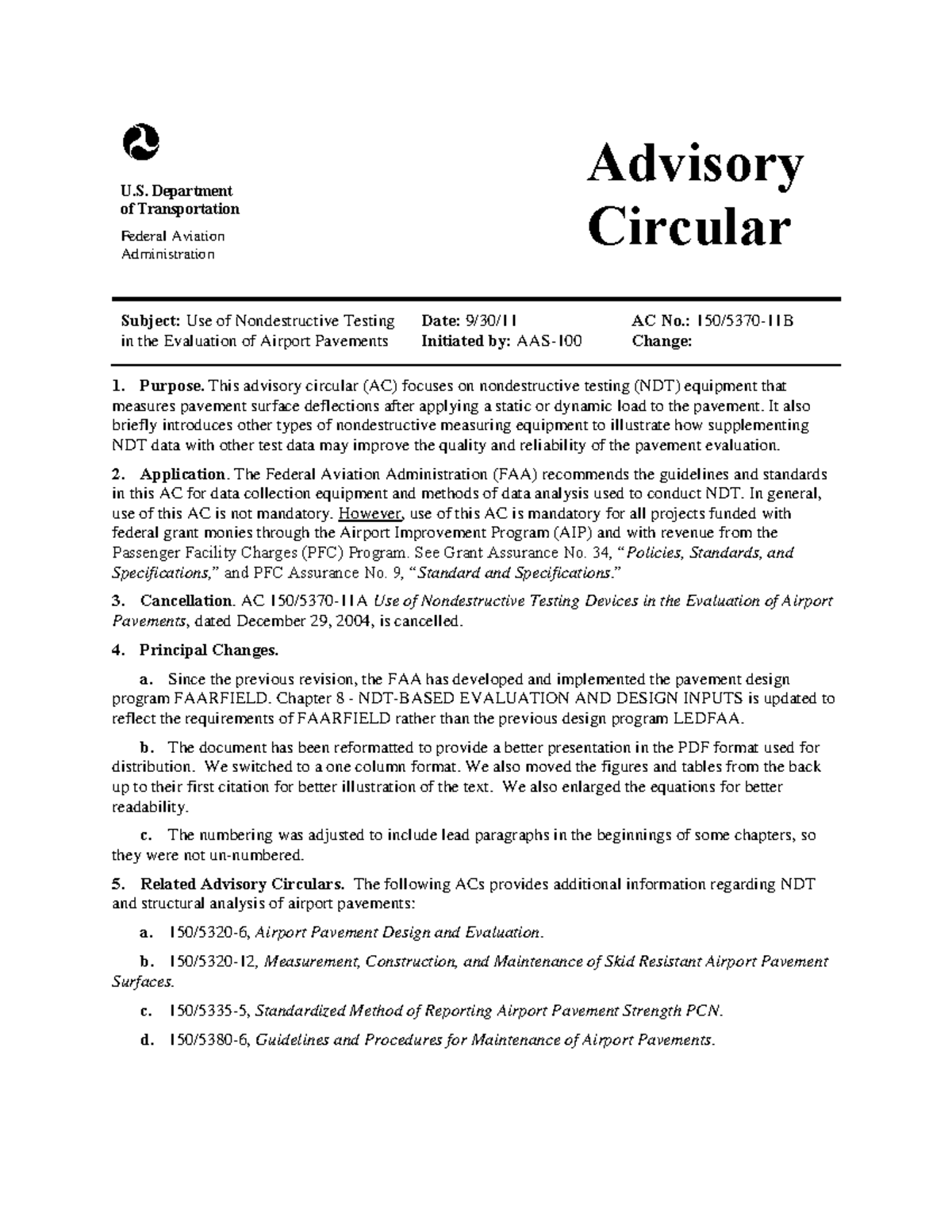 150 5370 11b - Norma ICAO - Advisory Circular U. Department of ...