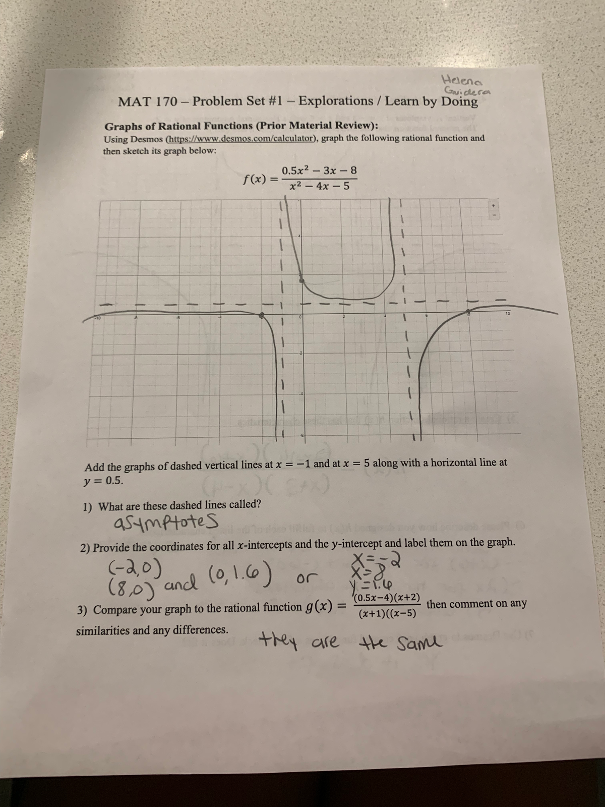 Finalprec 2 - in class assignment - MAT 170 - Studocu