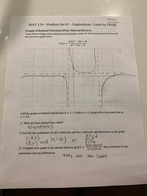 Finalprecp 4 - homework assignment - MAT 170 - Studocu