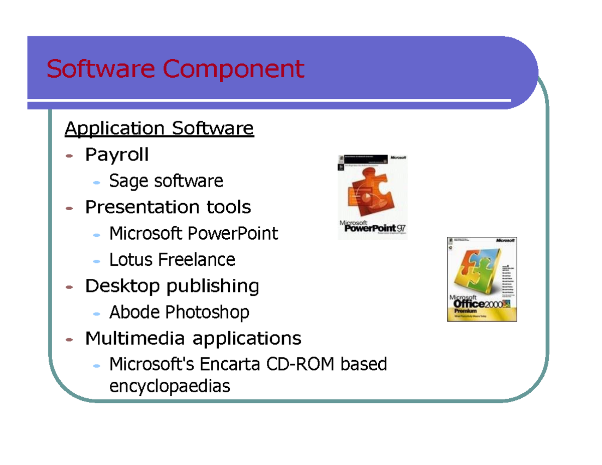SECond - Software Component Application Software • Payroll • Sage ...