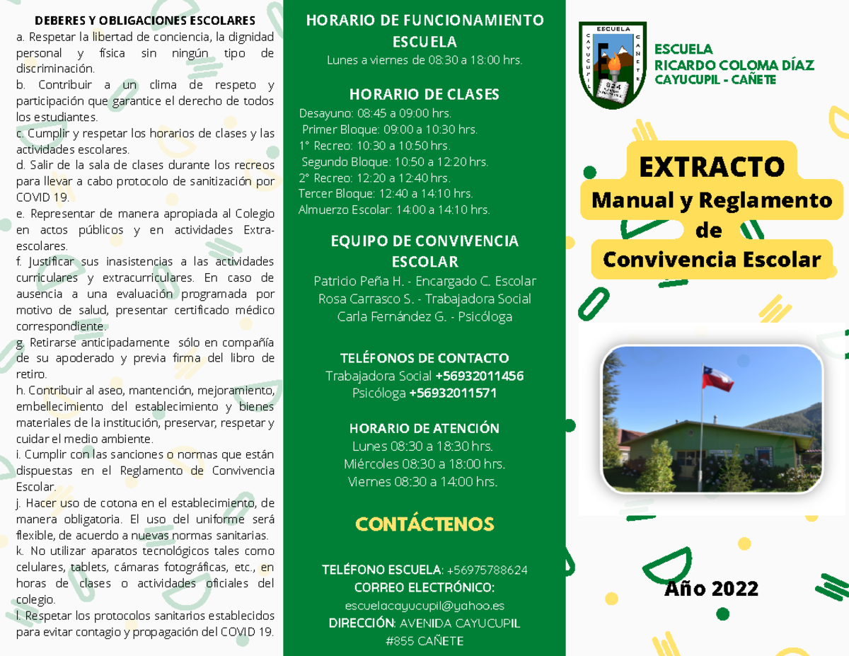 Tríptico Escuela - triptico - ESCUELA RICARDO COLOMA DÍAZ CAYUCUPIL ...