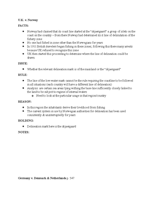 Analysis, Tests, & Brightline Rules of Int. Law - Analysis, Tests ...