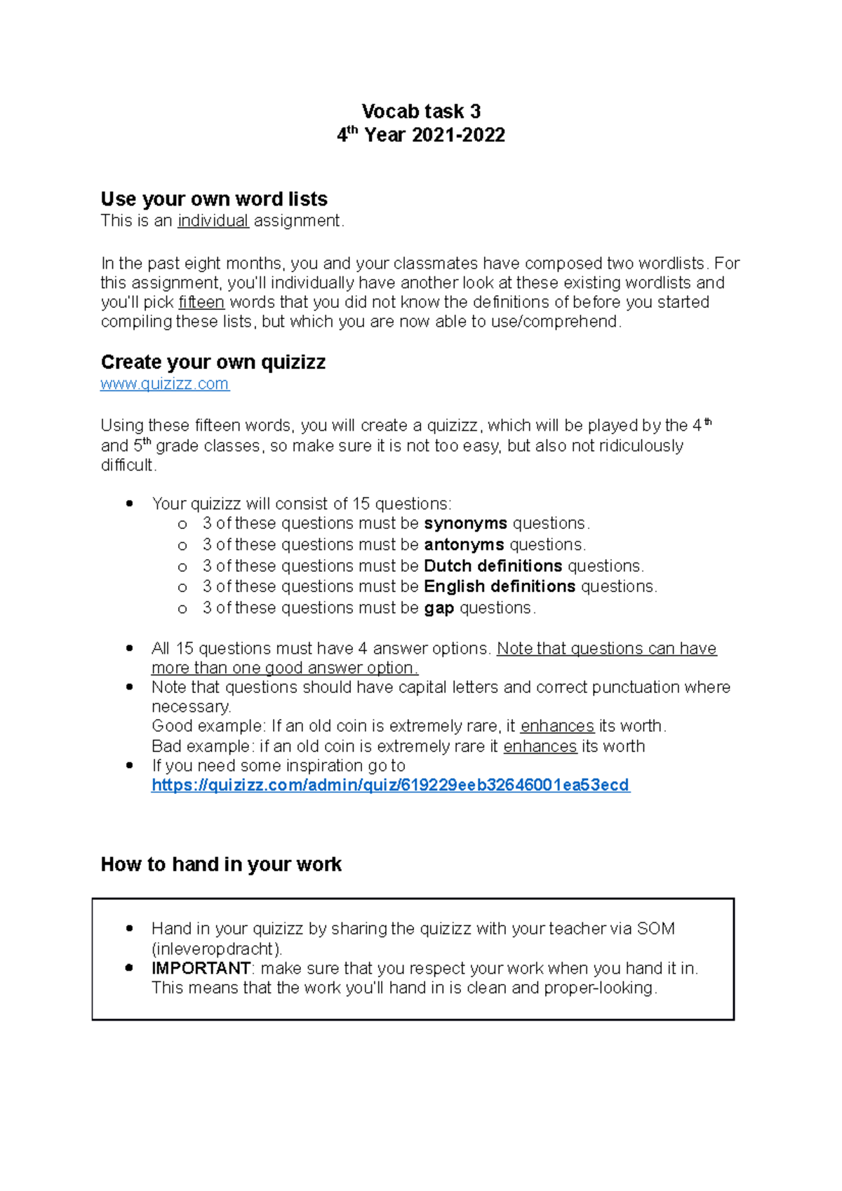 Vocab task - Lord of the flies - Vocab task 3 4 th Year 2021- Use your ...