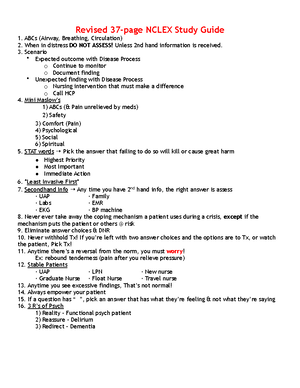 Archer outline - Notes for nclex preparation and study tools to help ...