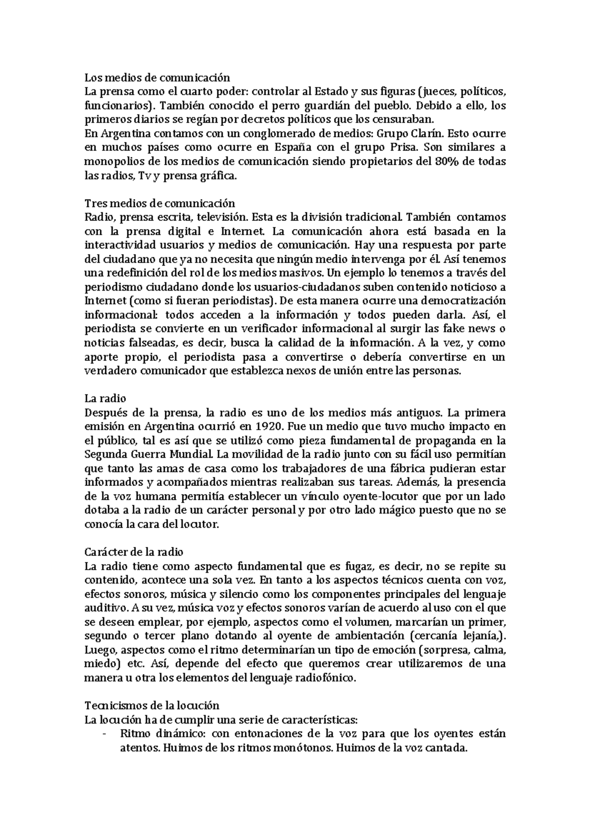 Los medios de comunicación - Los medios de comunicación La prensa como ...