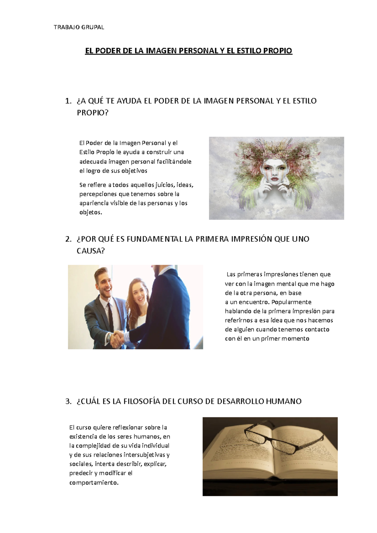 EL Poder DE LA Imagen Personal Y EL Estilo Propio 123 - TRABAJO GRUPAL ...