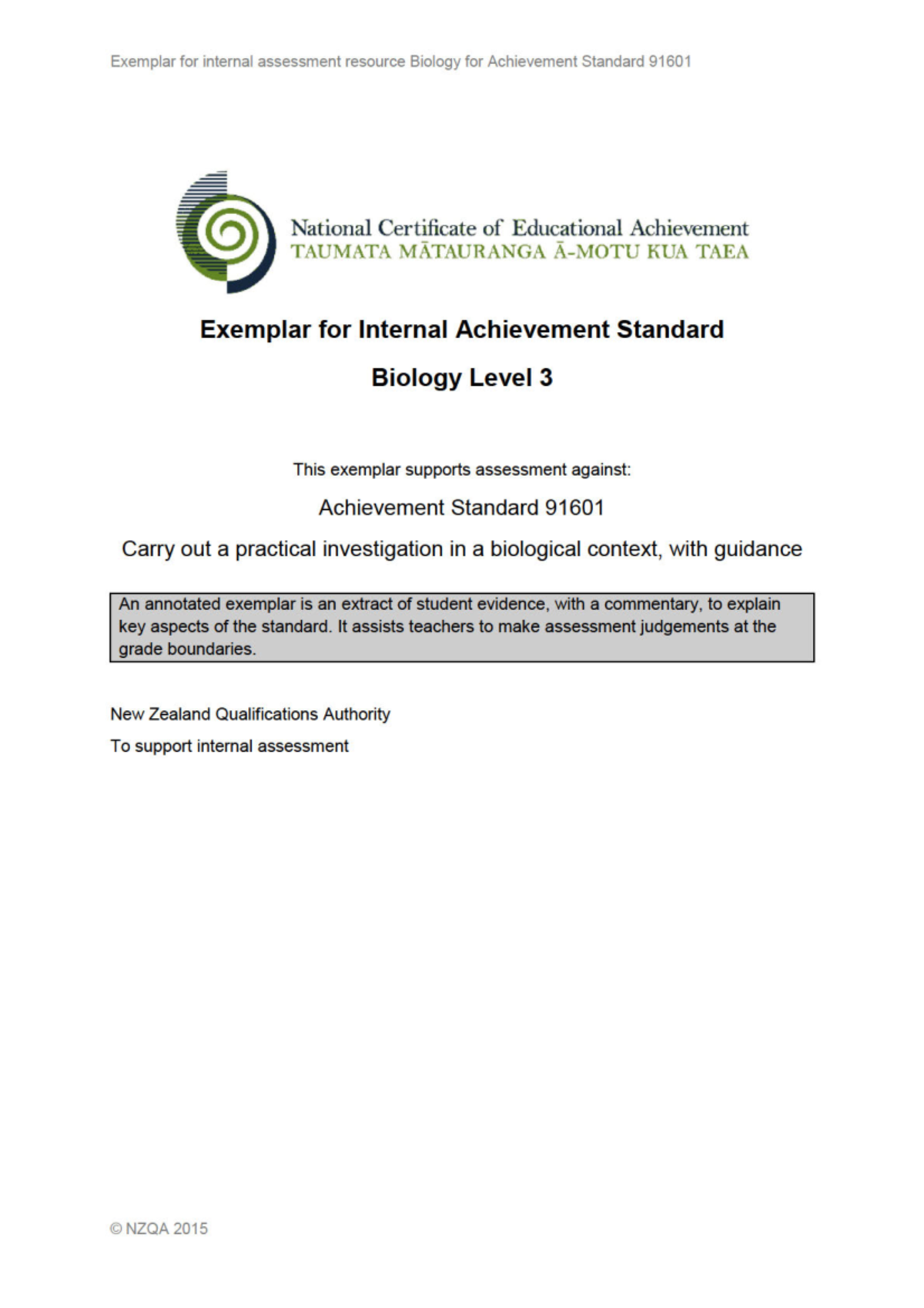 91601-EXP - NCEA - Grade Boundary: Low Excellence For Excellence, the ...