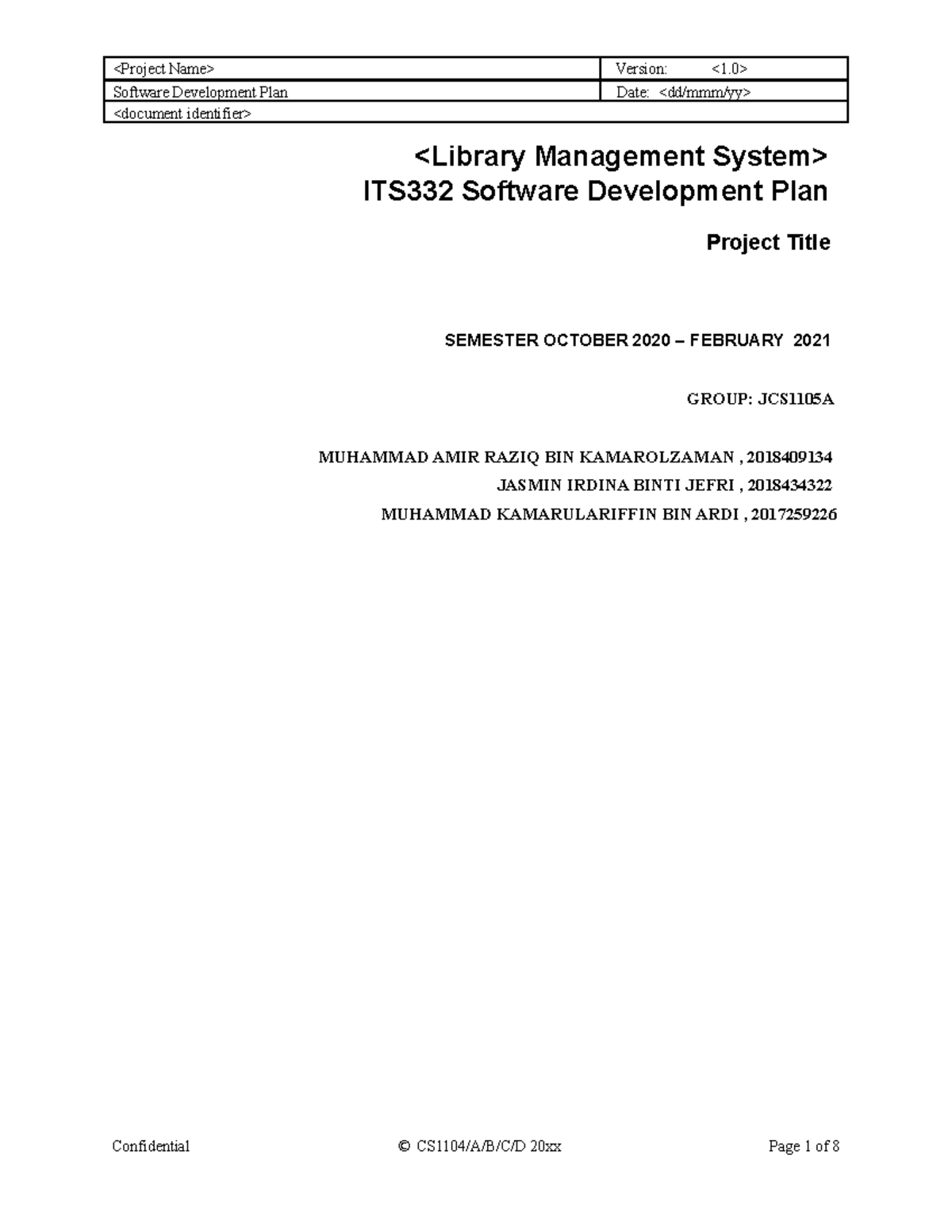 [Reviewed] Library SDP 1st Draft - ITS332 Software Development - Studocu