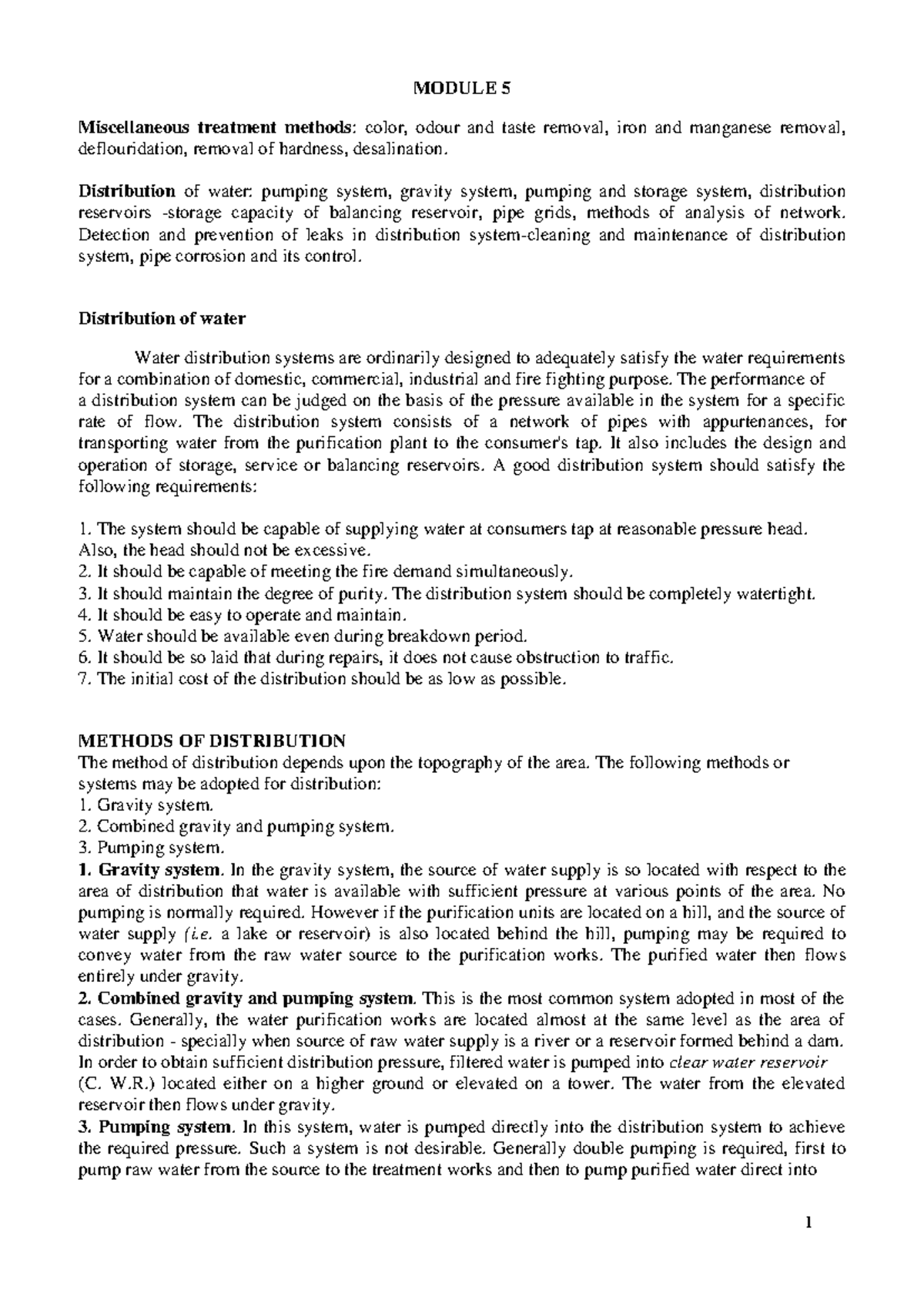 Module 5 NEW - Its lecture notes - MODULE 5 Miscellaneous treatment ...