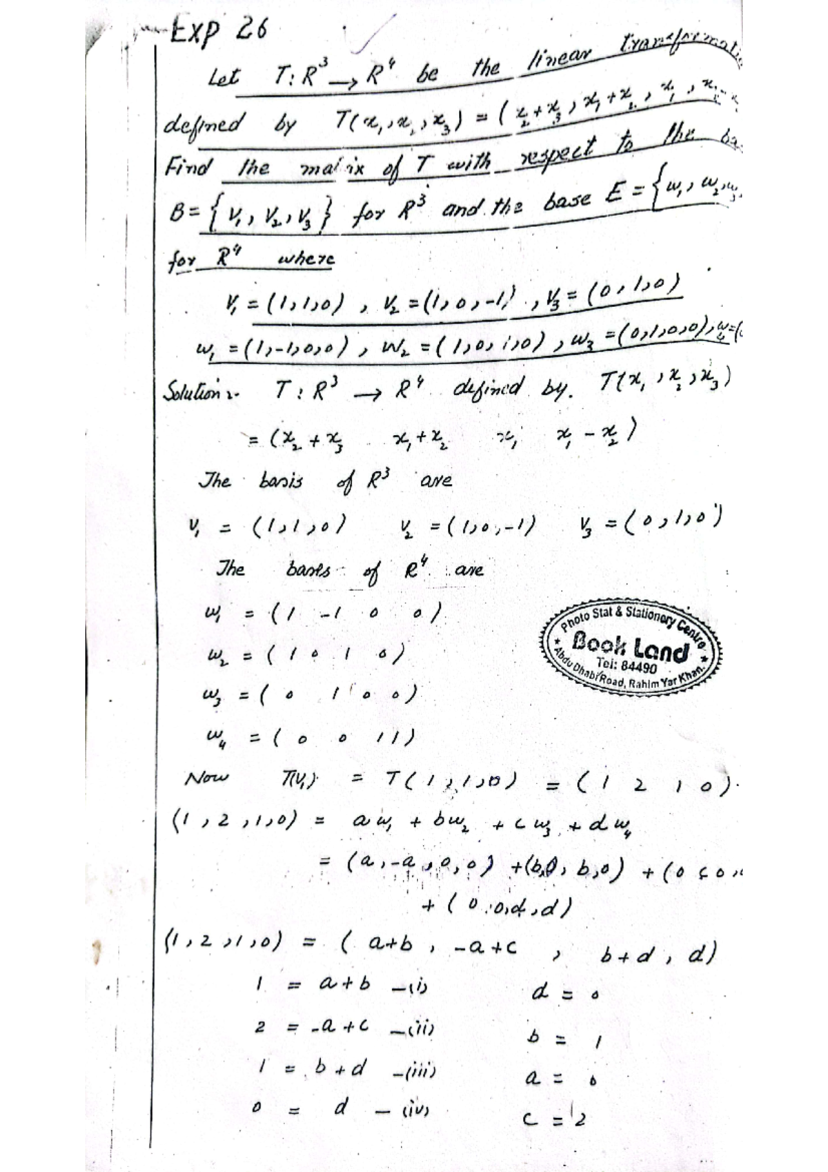 Linear Transformation - linear algebra - KFUEIT - Studocu