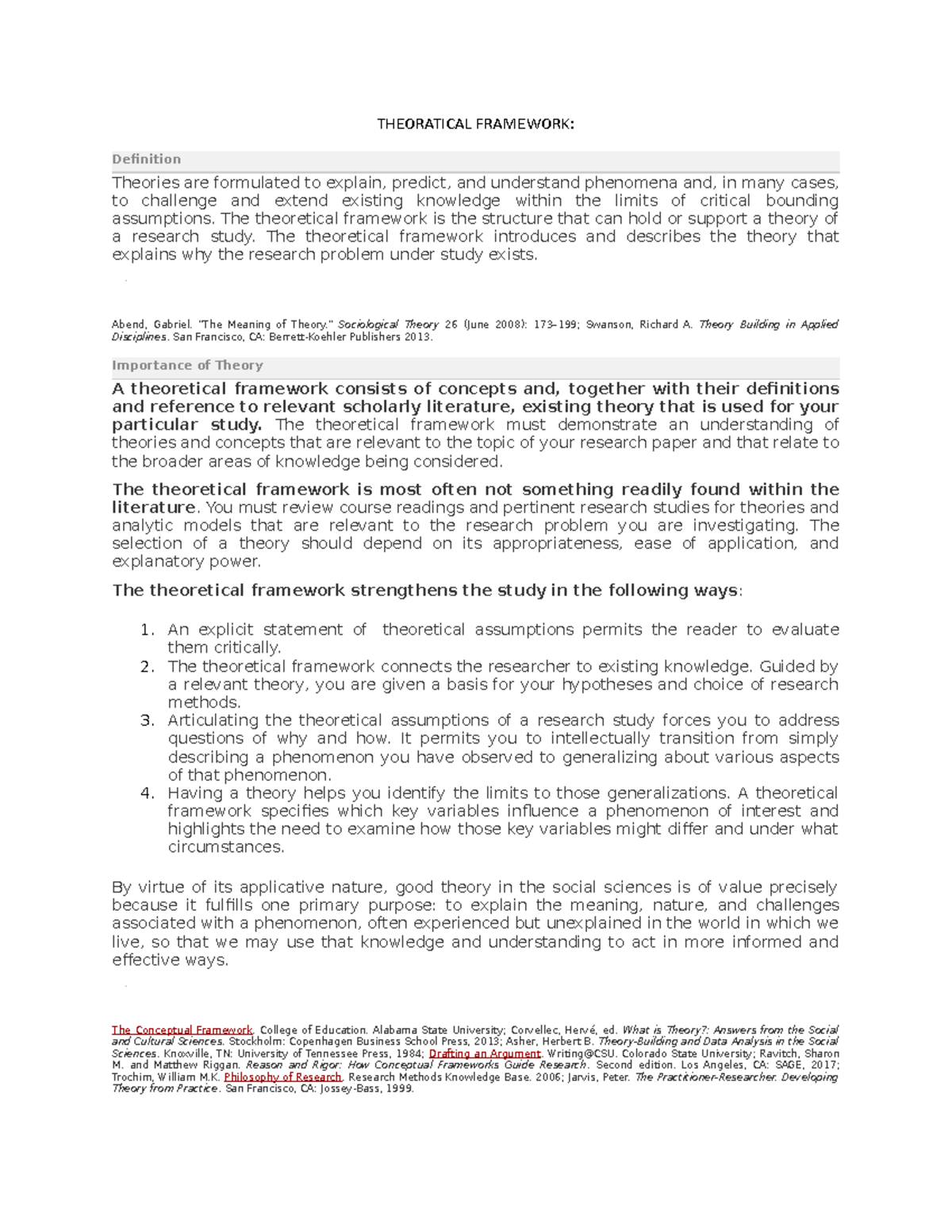 Theoratical Framework - THEORATICAL FRAMEWORK: Definition Theories are ...