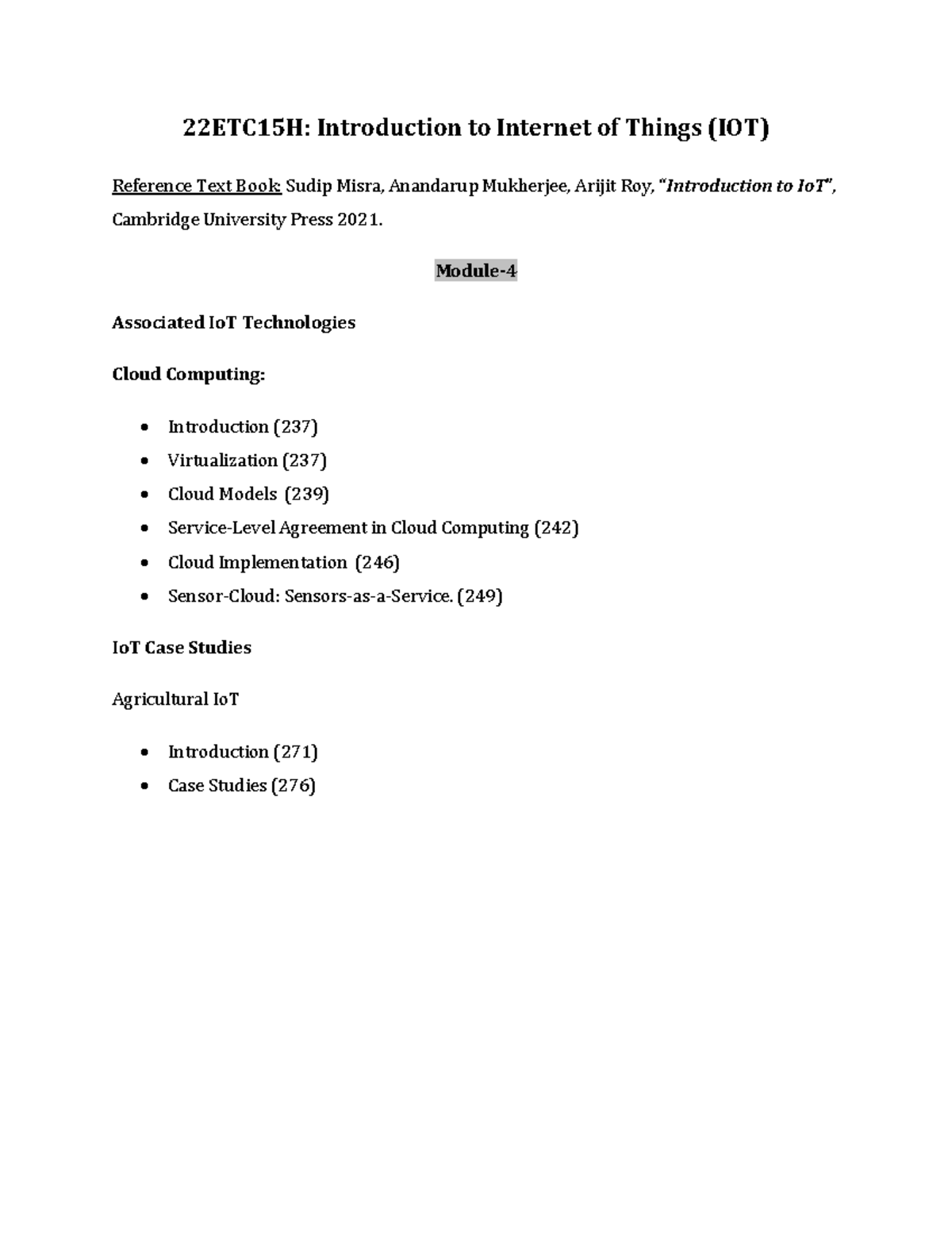 Module 4 Aa 22etc15h Introduction To Internet Of Things Iot Reference Text Book Sudip