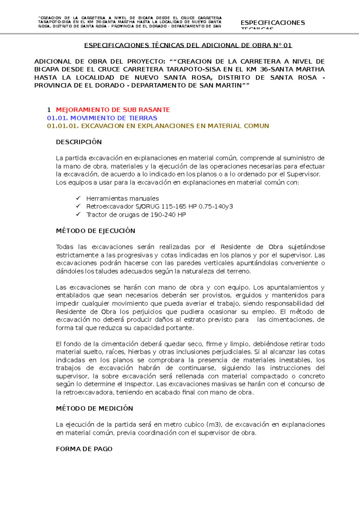 E.T. Adicional 01 - ESPECIFICACIONES TÉCNICAS DEL ADICIONAL DE OBRA N ...