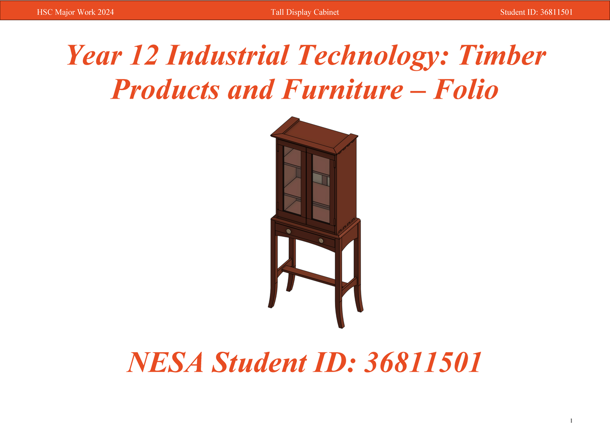 Final HSC Folio - Year 12 Industrial Technology: Timber Products and ...