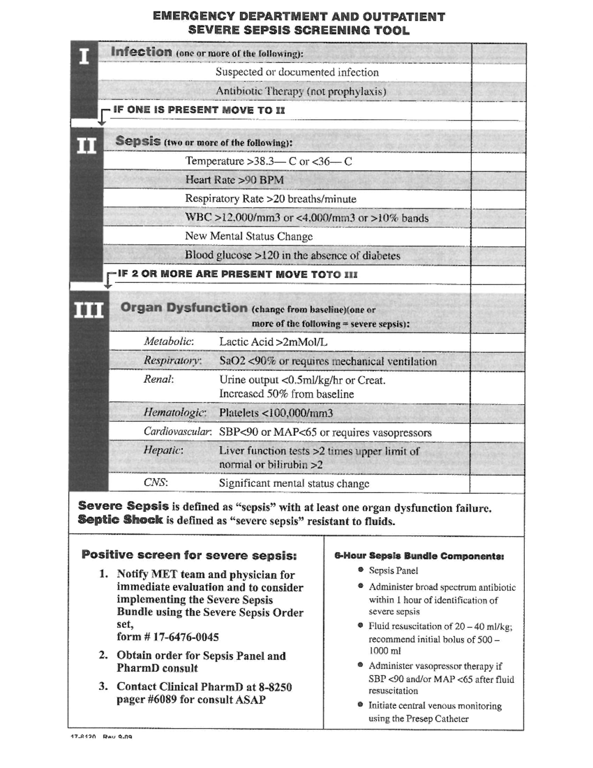 ER Sepsis Screening Tool - NURS 2208 - Studocu