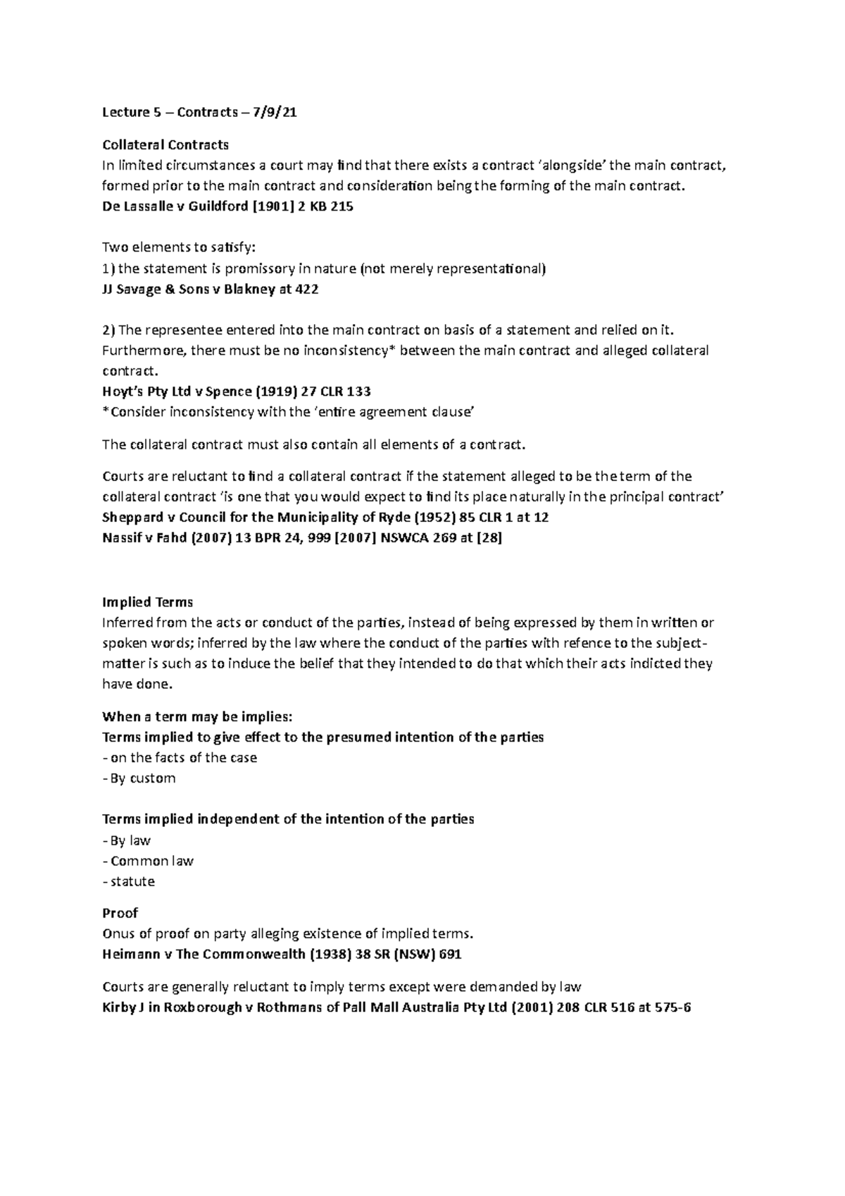 Lecture 5 Notes Lecture 5 Contracts 79 Collateral Contracts