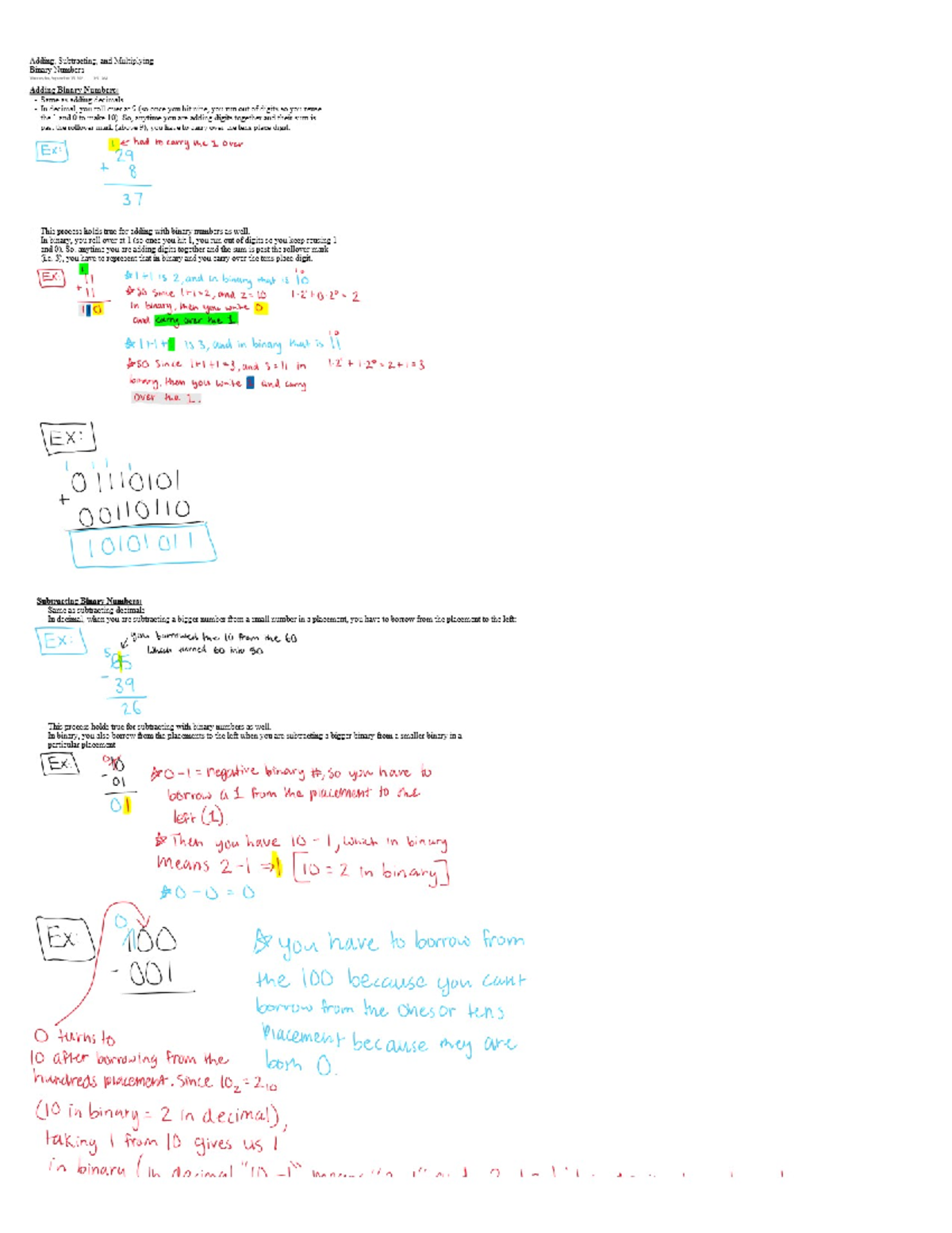 Adding Subtracting And Multiplying Binary Numbers CS 1800 NU adding-subtracting-and-multiplying-binary-numbers-cs-1800-nu