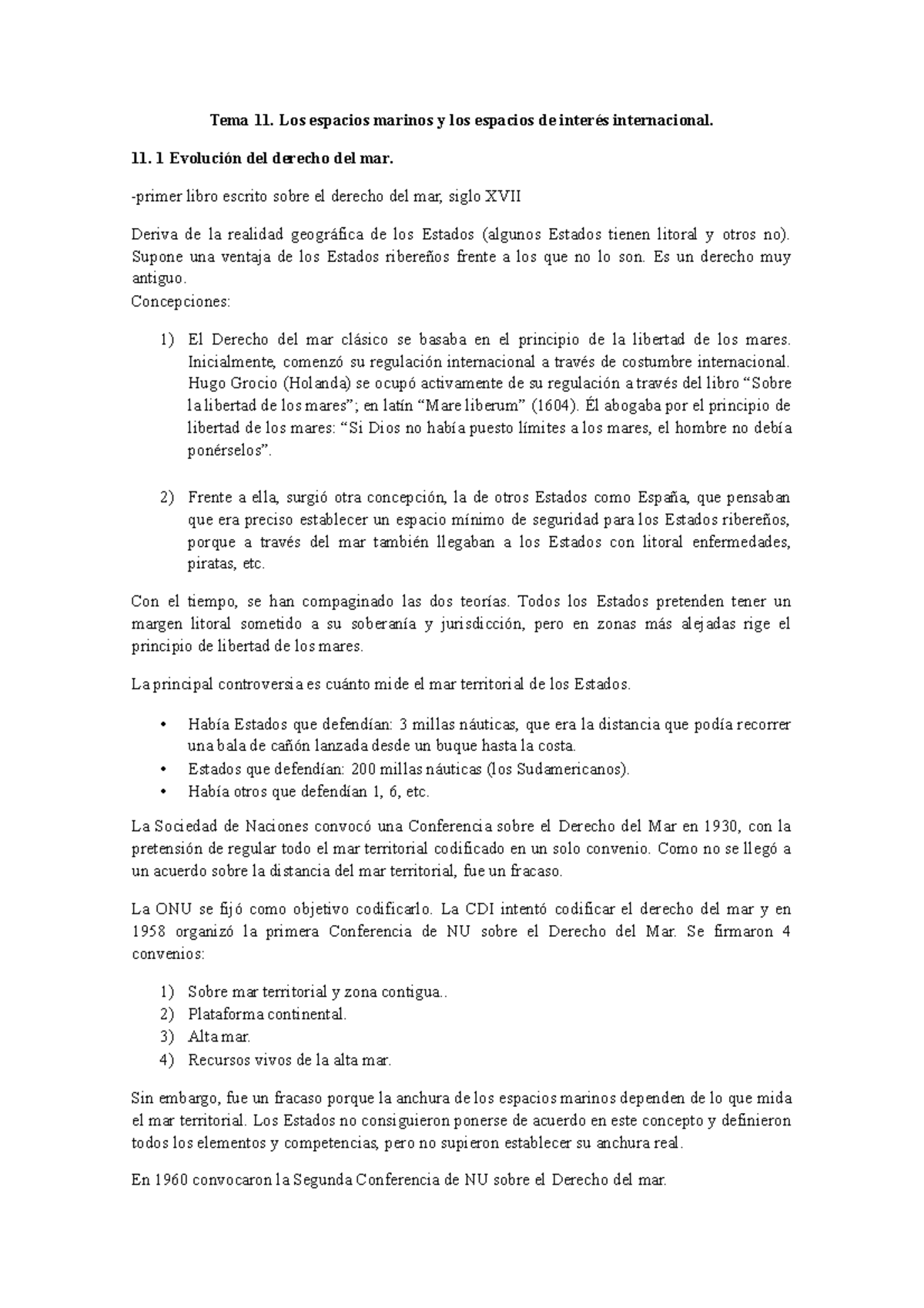 Tema 11 - dip - Tema 11. Los espacios marinos y los espacios de interés internacional. 1 ...