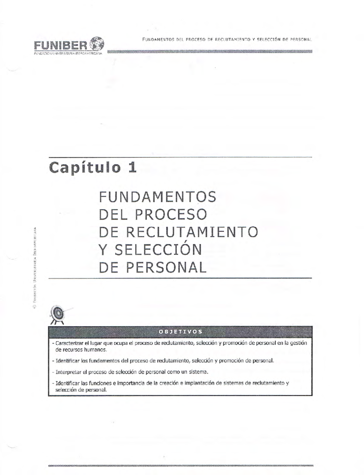 CAPÍTULO 1 FUNIBER - Reclutamiento Y Selección - Studocu