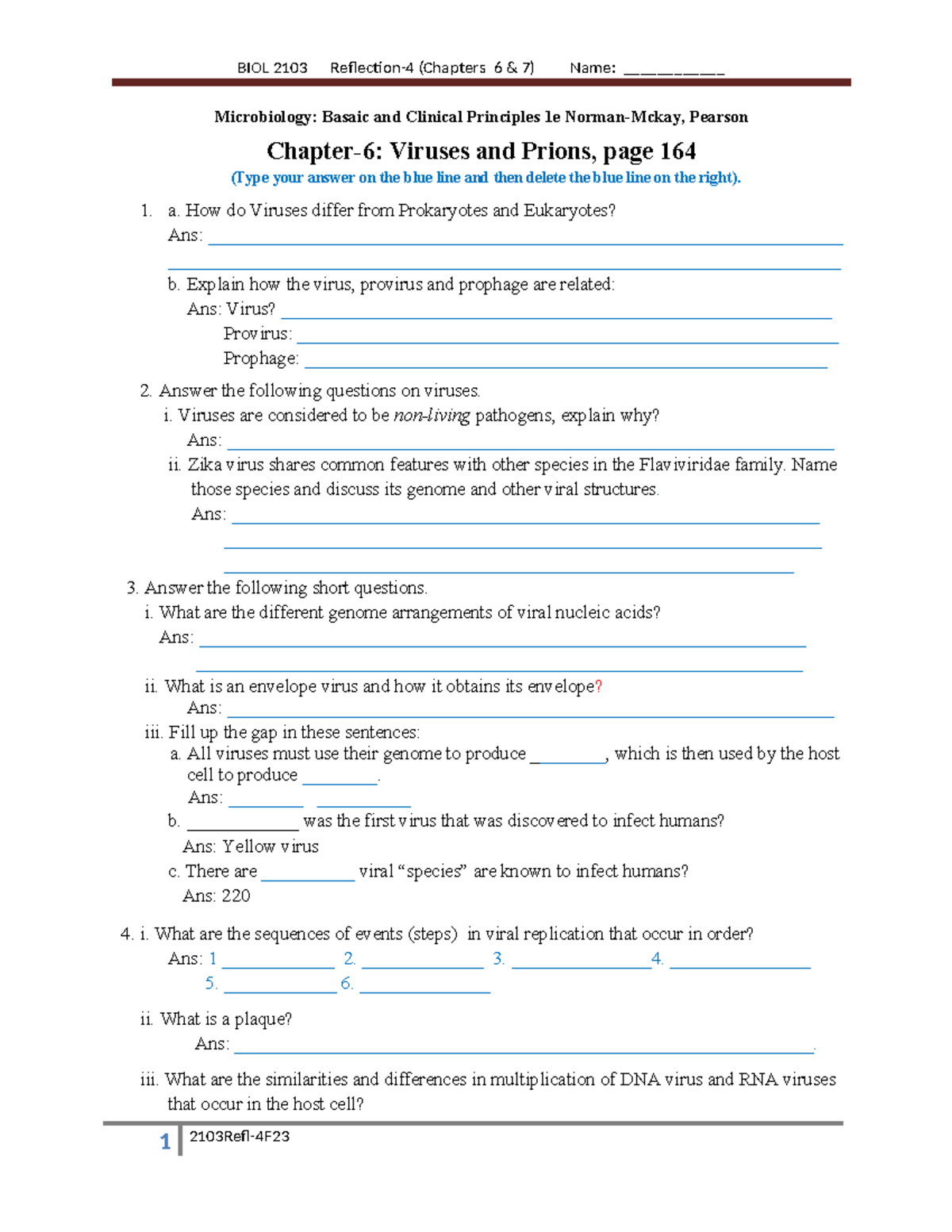 2103 Reflection-4 Ch 6 & 7 nmk1e Fall'23 - Microbiology: Basaic and ...