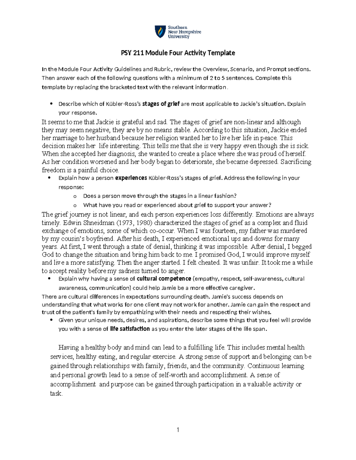 PSY 211 Module Four Activity Template (1) (1) - PSY 211 Module Four ...